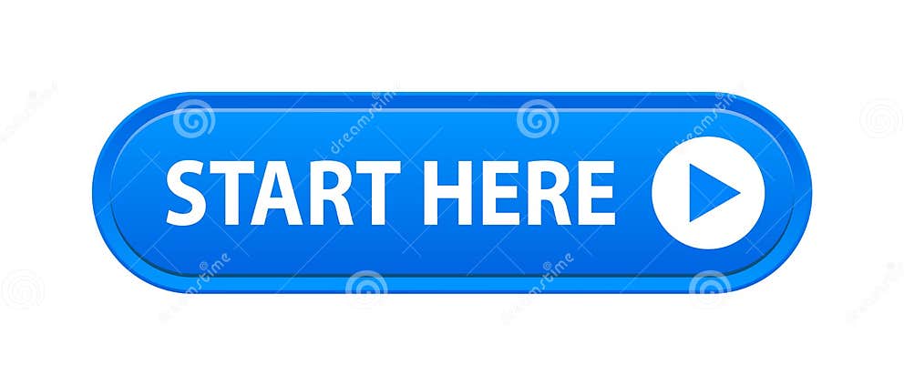 Start here button stock vector. Illustration of design - 217919243