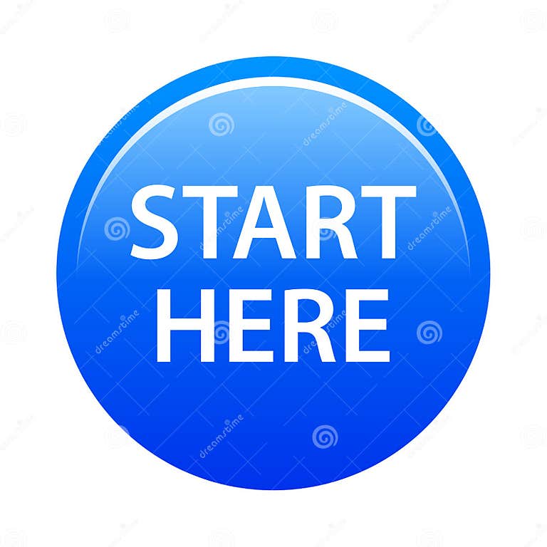 Start here button stock vector. Illustration of element - 217919402