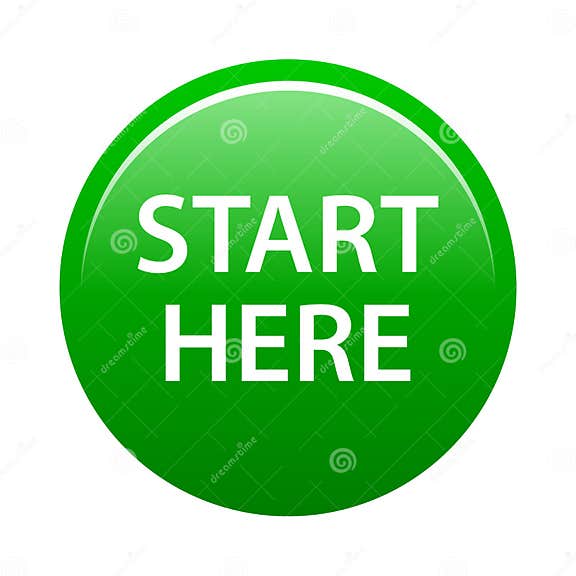 Start here button stock vector. Illustration of feedback - 217919438