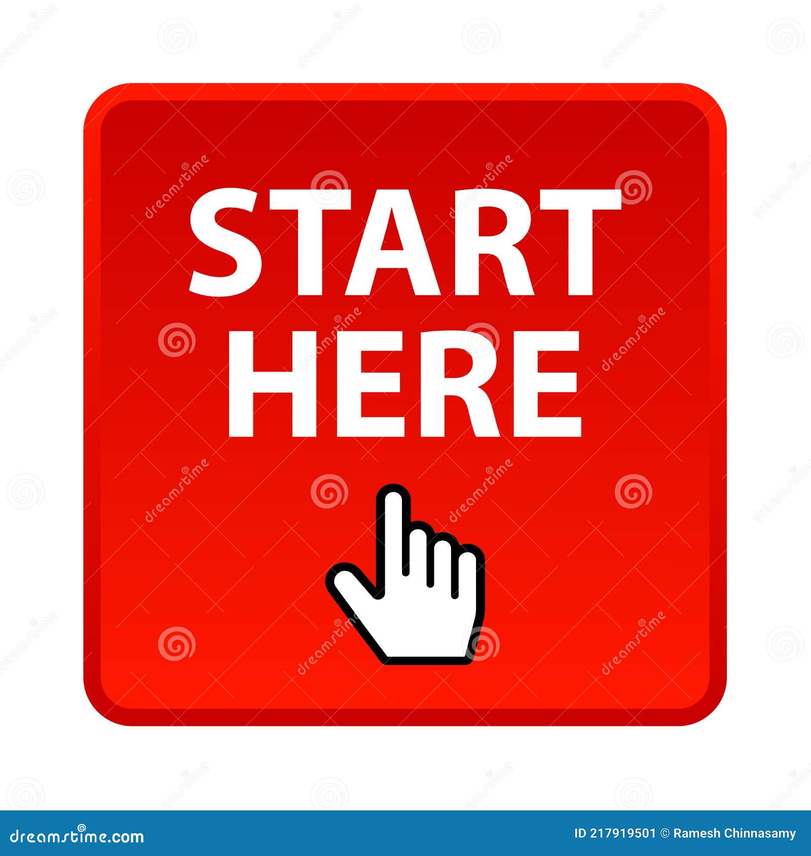 Start here button stock vector. Illustration of details - 217919501