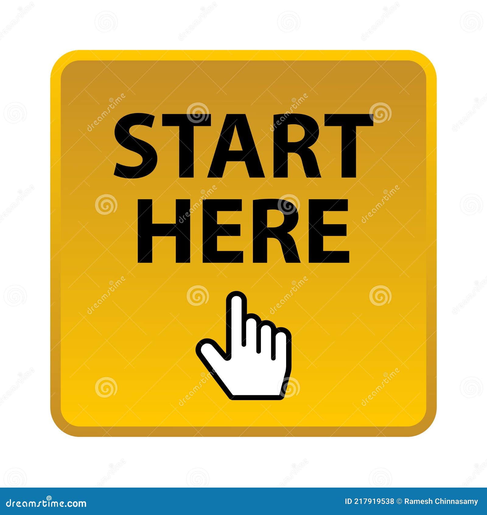 Start here button stock vector. Illustration of communication - 217919538