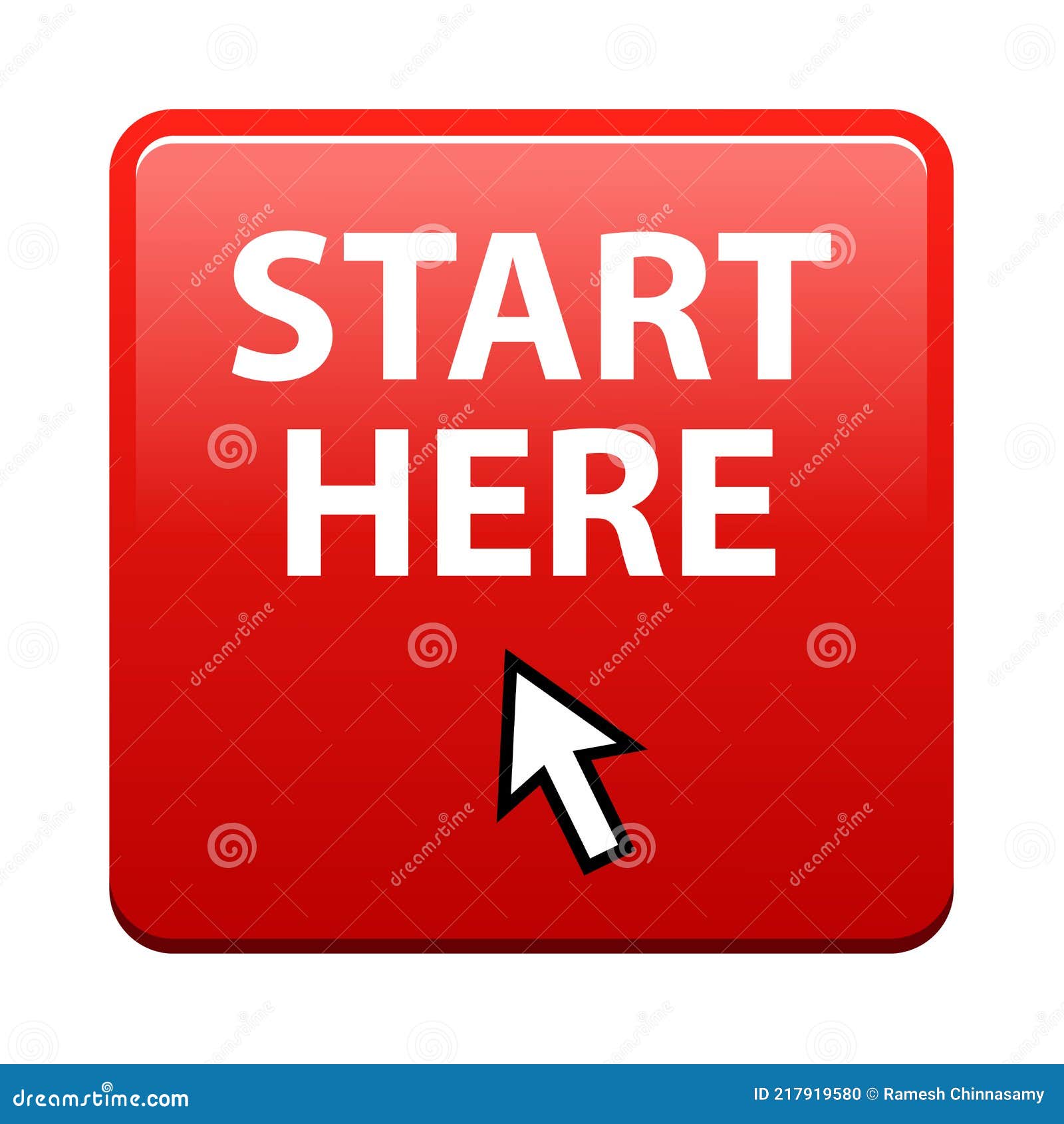 Start here button stock vector. Illustration of design - 217919580