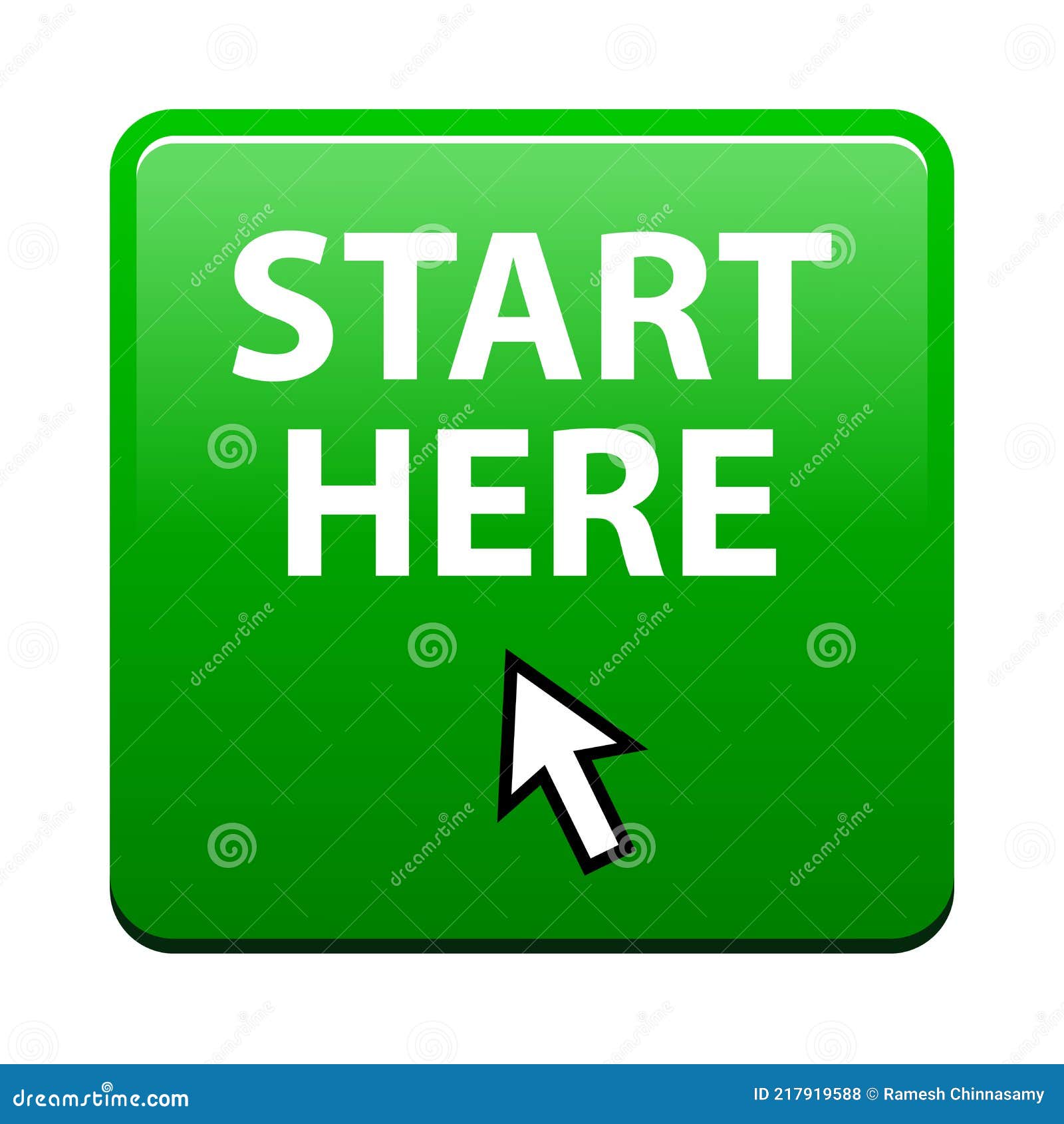 Start here button stock vector. Illustration of hand - 217919588