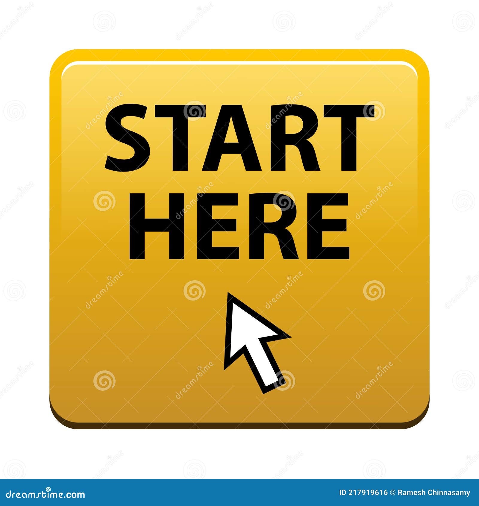 Start here button stock vector. Illustration of black - 217919616