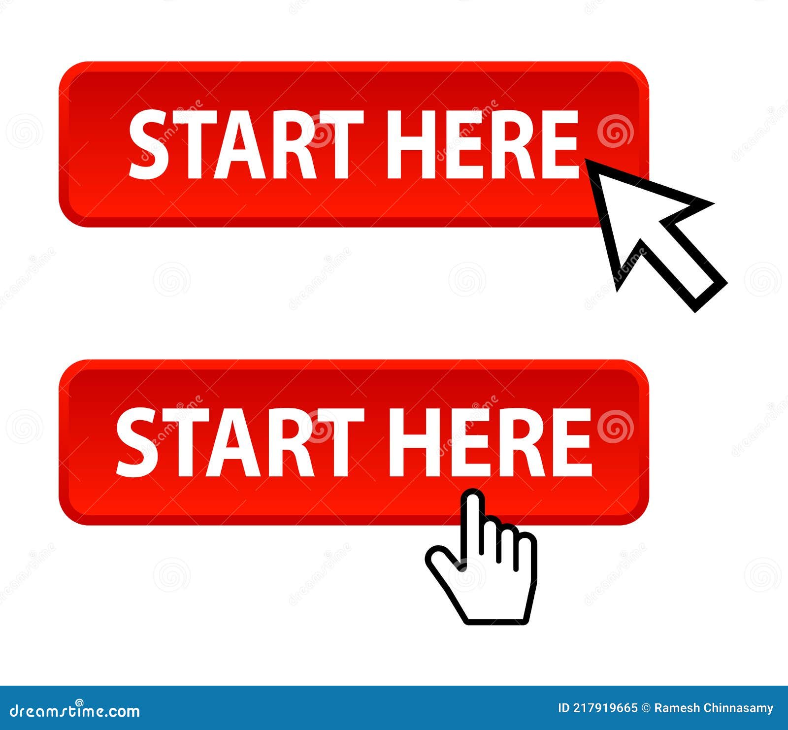 Start here button stock vector. Illustration of customer - 217919665