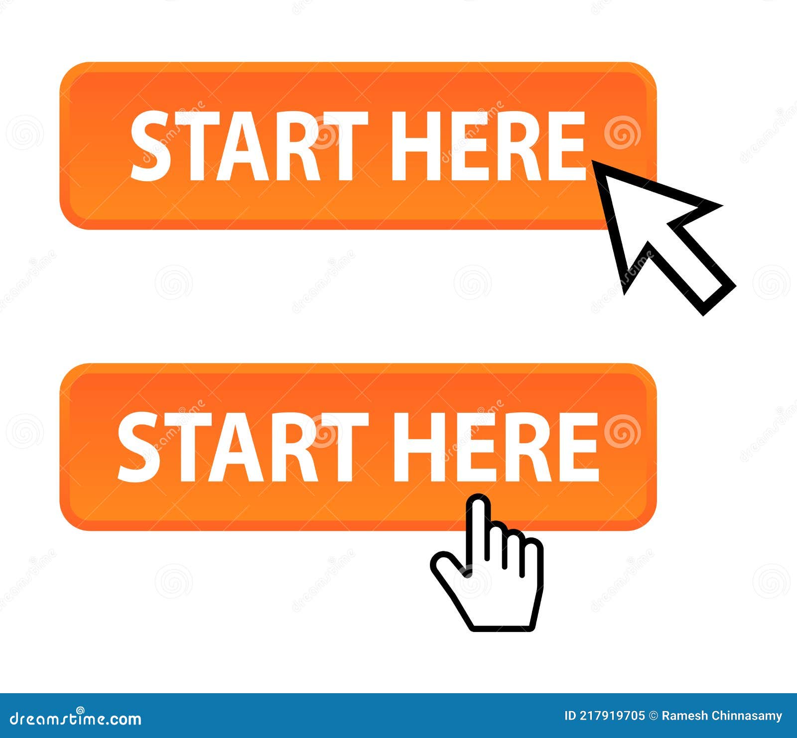Start here button stock vector. Illustration of click - 217919705