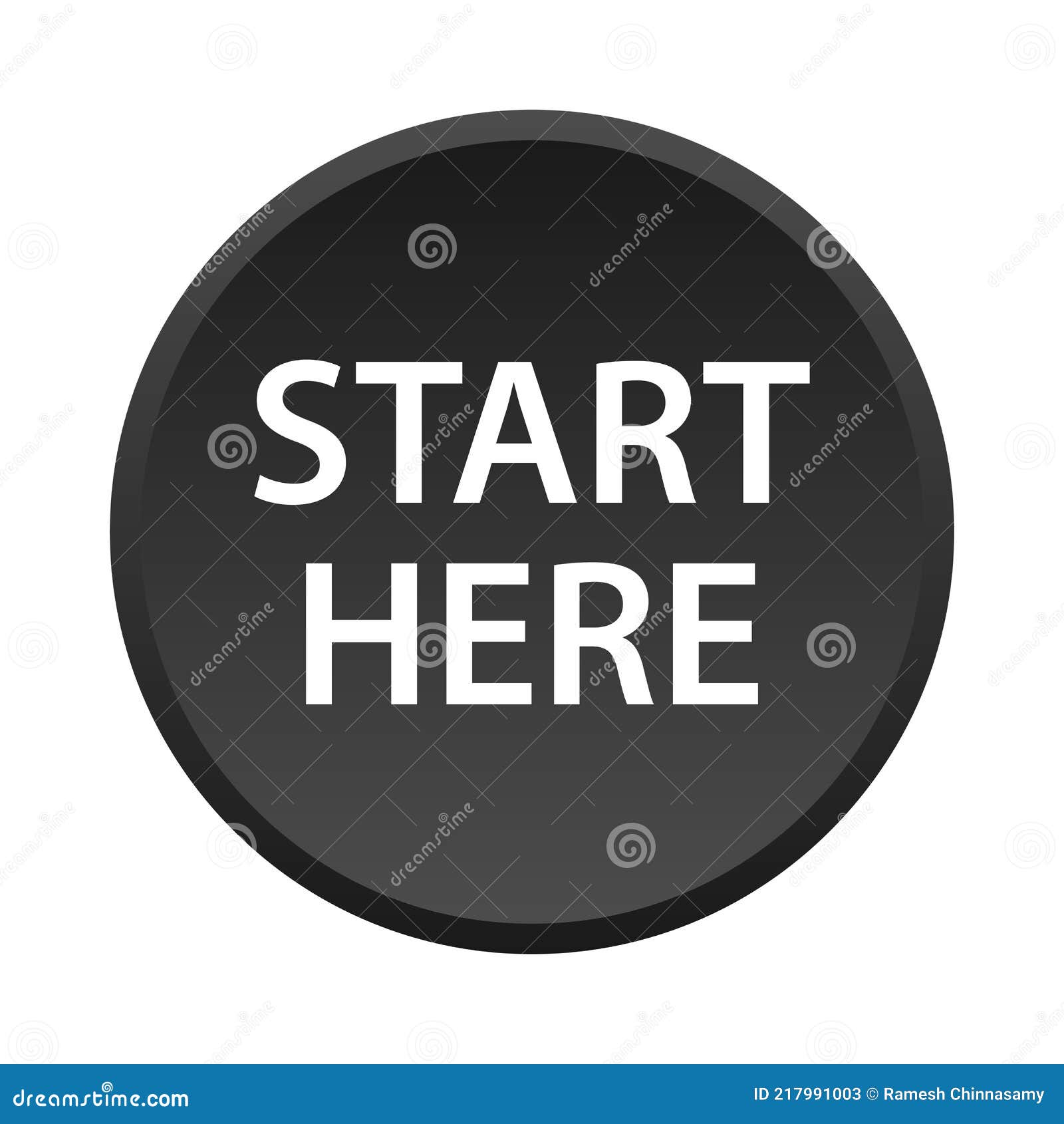Start here button stock vector. Illustration of click - 217991003