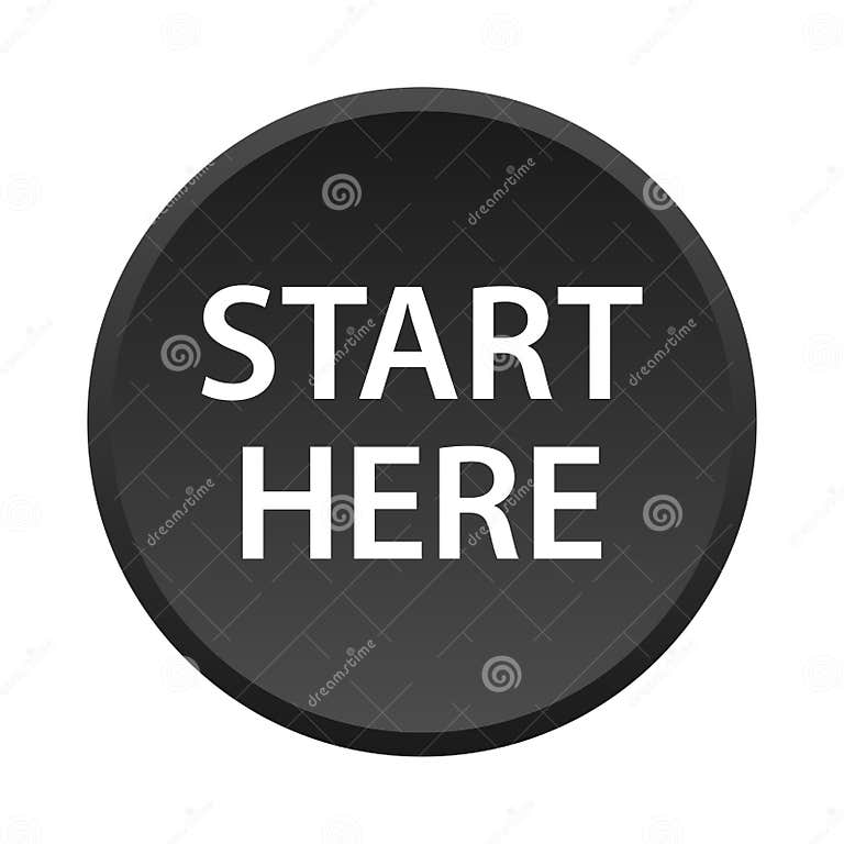 Start here button stock vector. Illustration of click - 217991003
