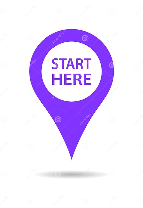 Map Pin Pointer Navigation. Start Here Sign Stock Illustration ...