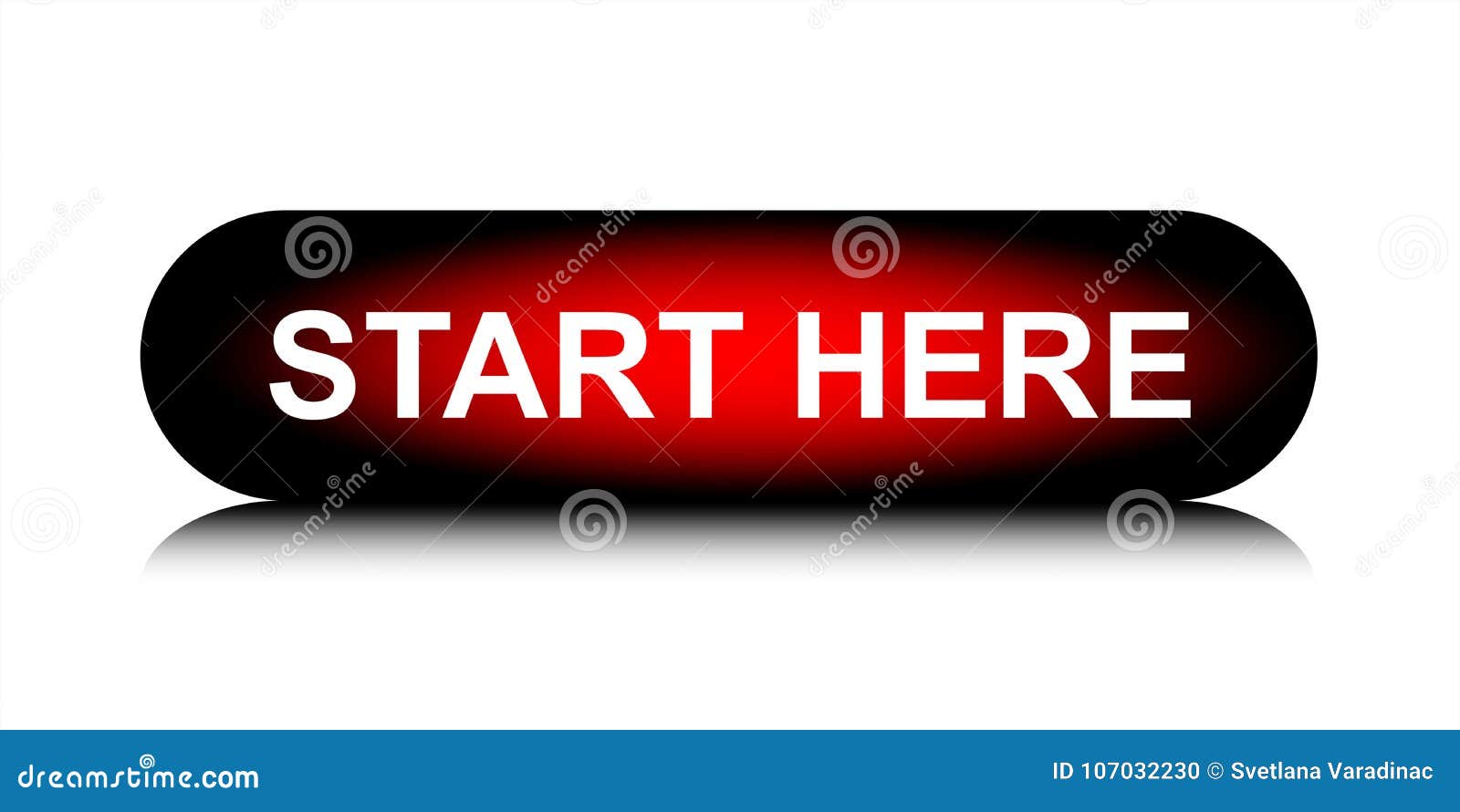 START HERE Colorful Long Round Web Button Stock Vector - Illustration ...