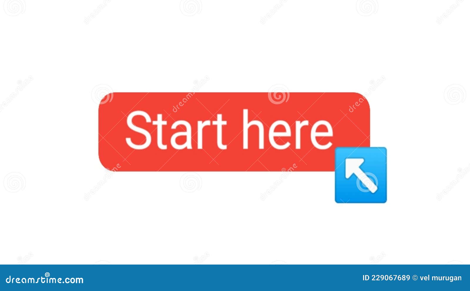 Start Here Icon Designed by White Background with Blue Arrow Stock Illustration - Illustration ...