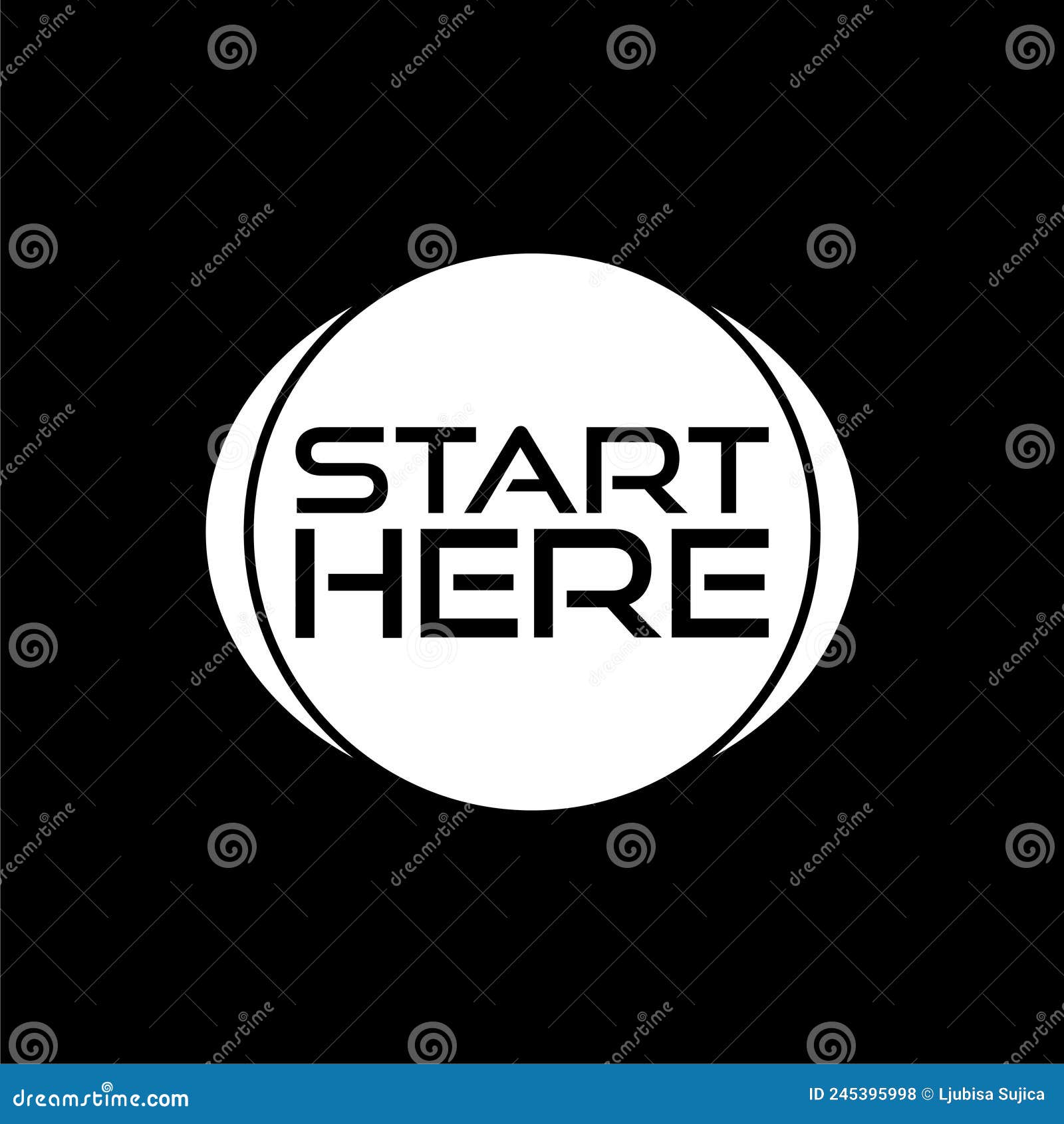 Start Here Icon Isolated on Dark Background Stock Vector - Illustration ...