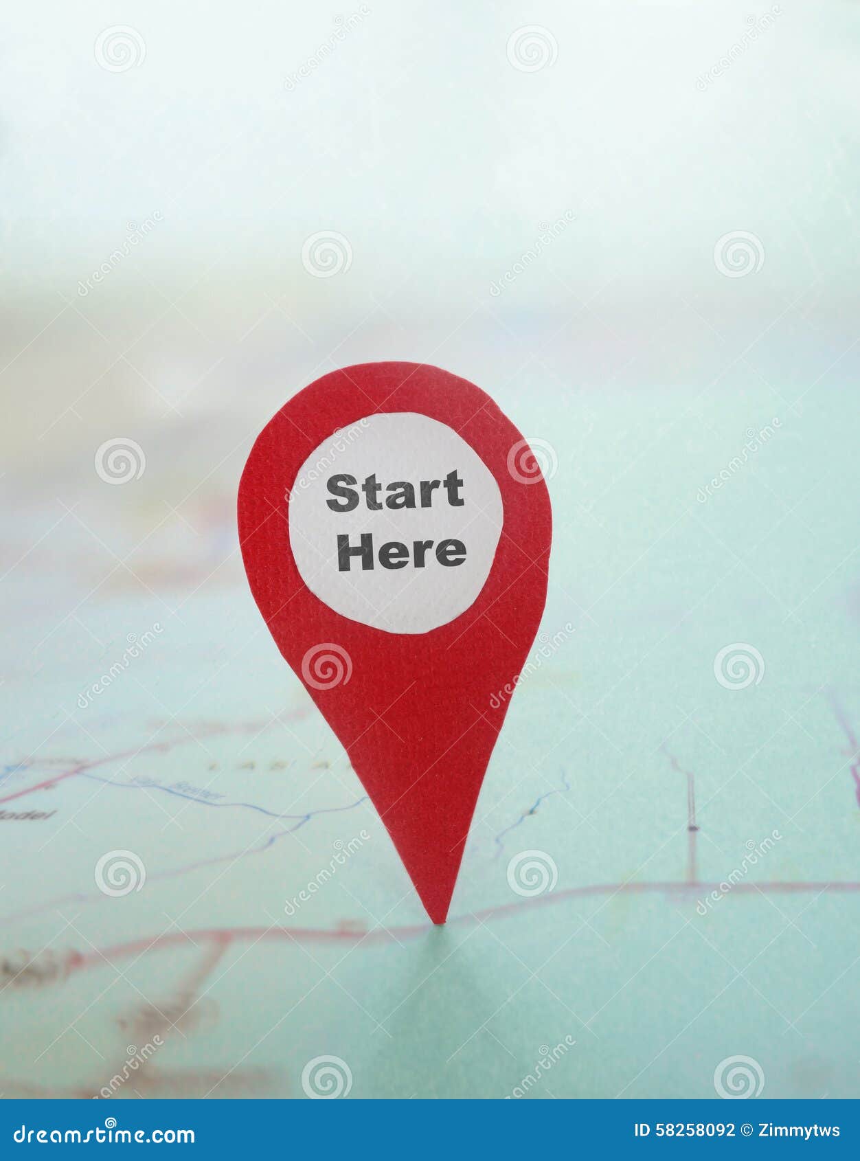 Start Here locator stock photo. Image of local, trip - 58258092