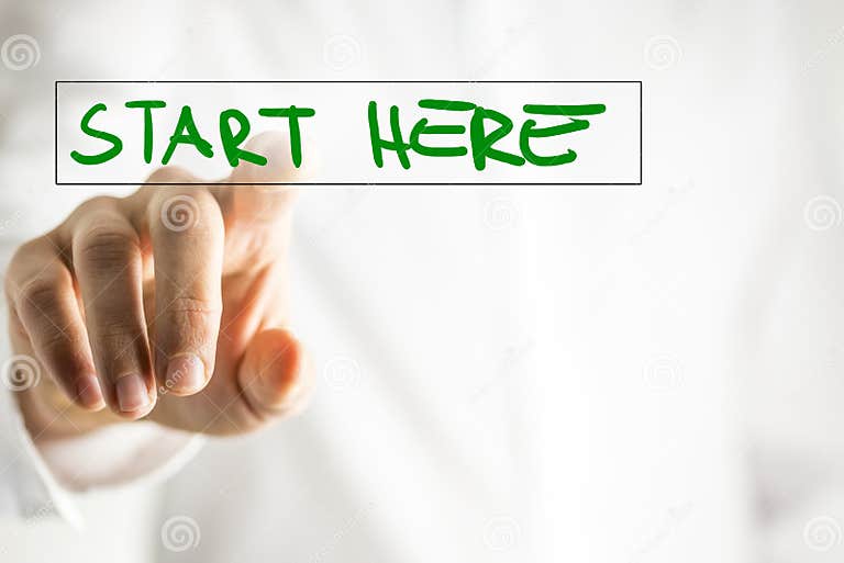 Start here stock photo. Image of personal, concept, sign - 40137032