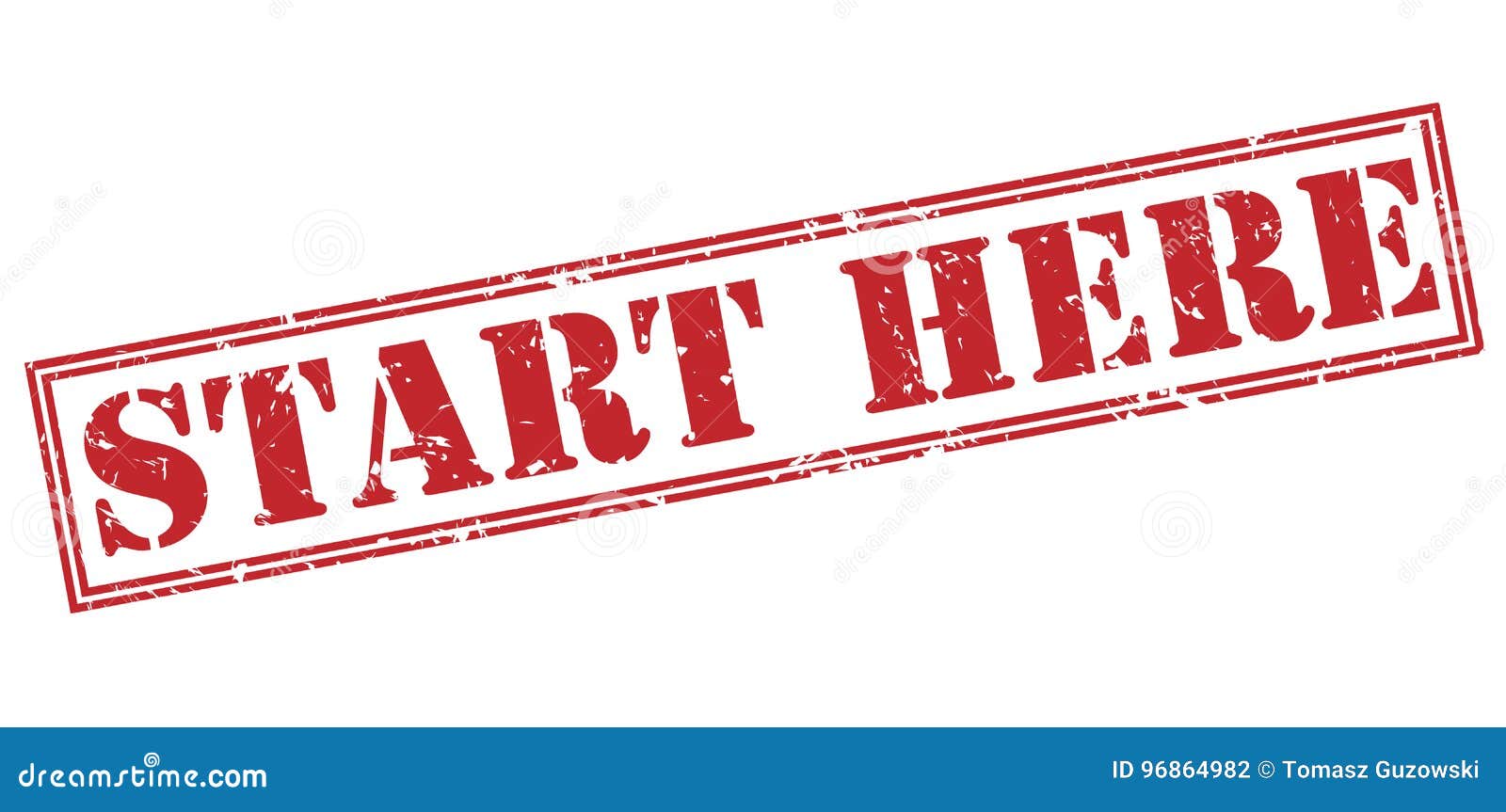 Start here red stamp stock illustration. Illustration of sticker - 96864982