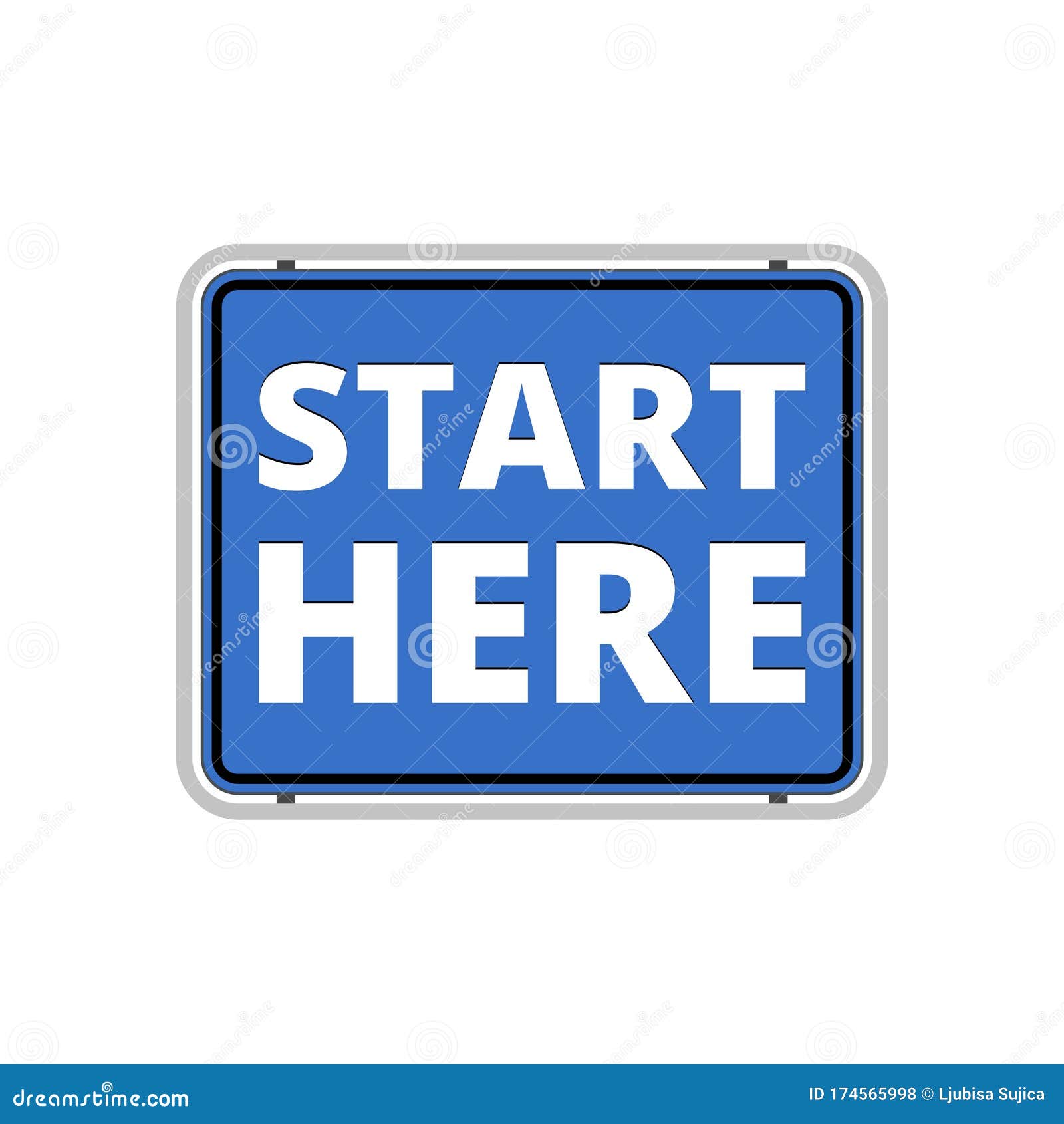 Start Here Sign, Start Here Icon, Start Here Button Stock Vector ...