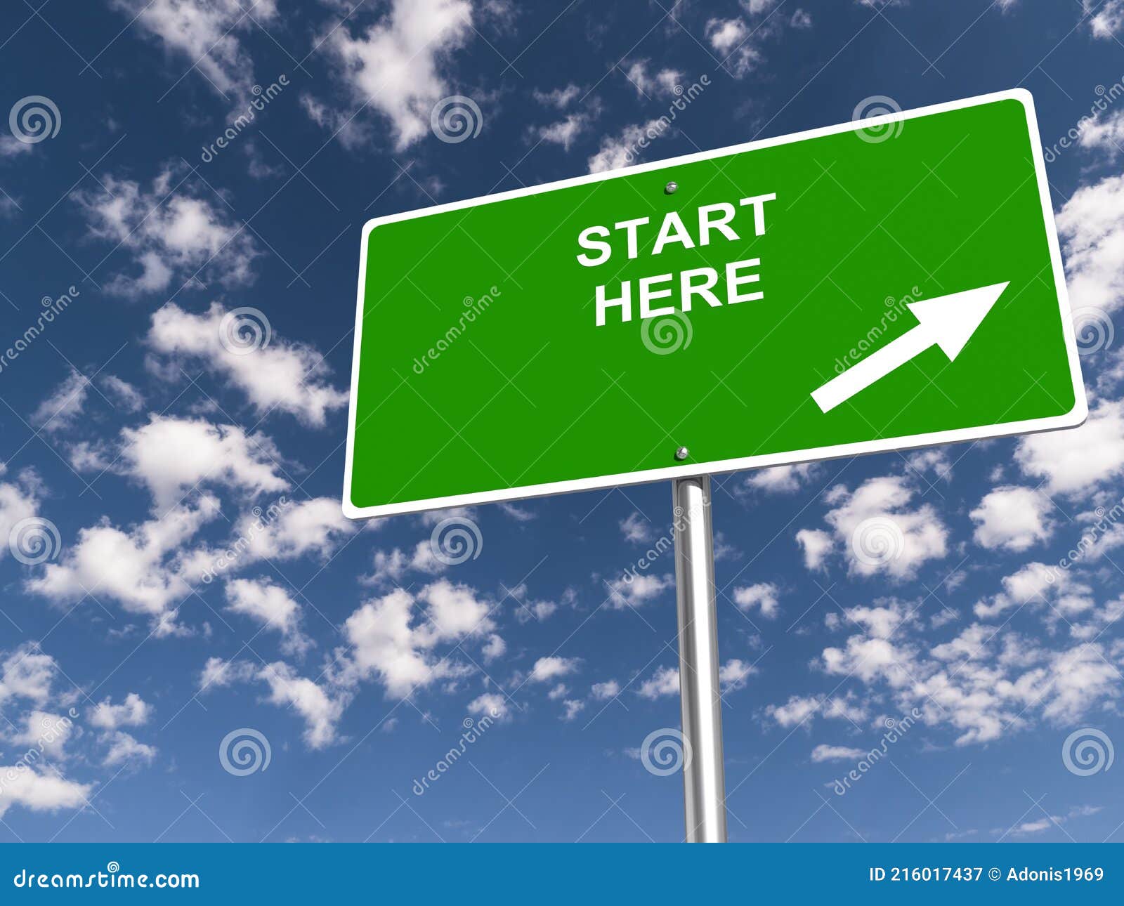 Start here traffic sign stock image. Image of cloud - 216017437