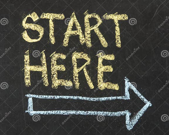 Start here words stock image. Image of letter, message - 27920379