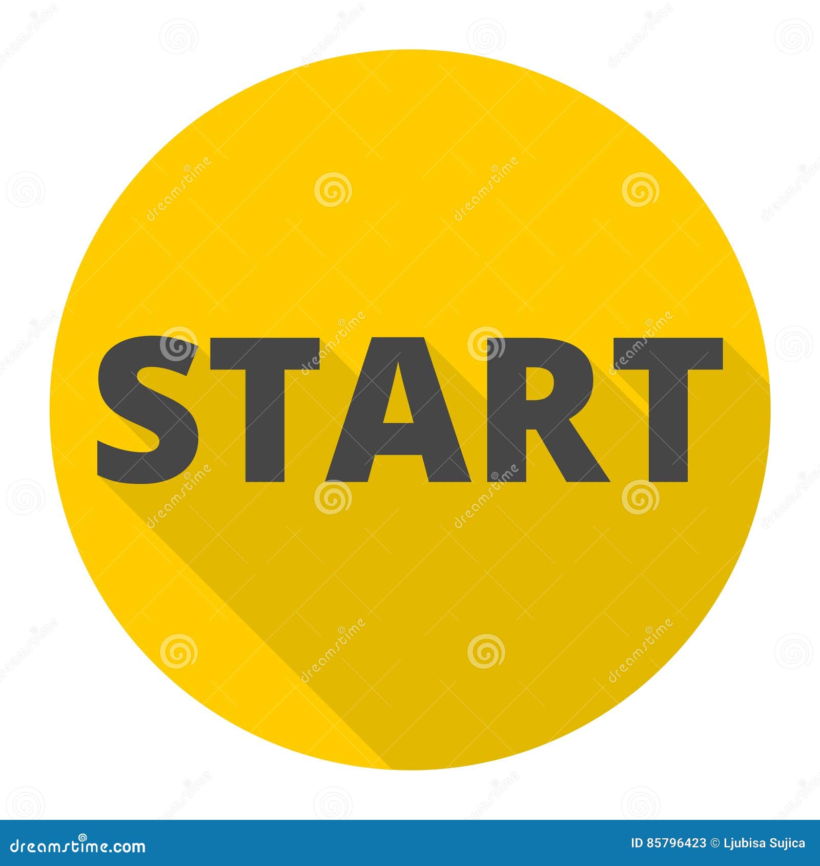 START Icon with Long Shadow Stock Vector - Illustration of move, race ...