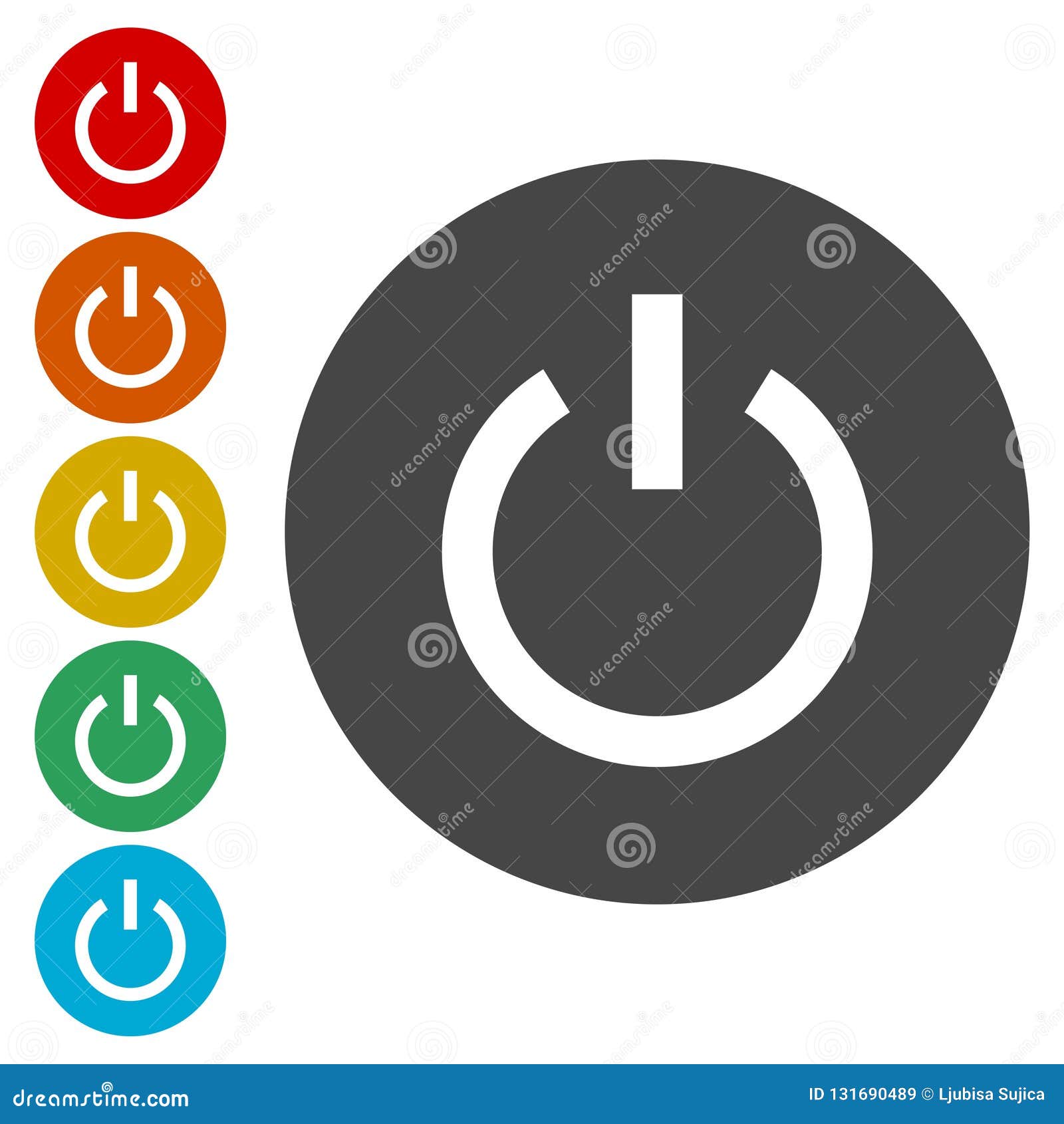 Start icon. Power button stock vector. Illustration of abstract - 131690489
