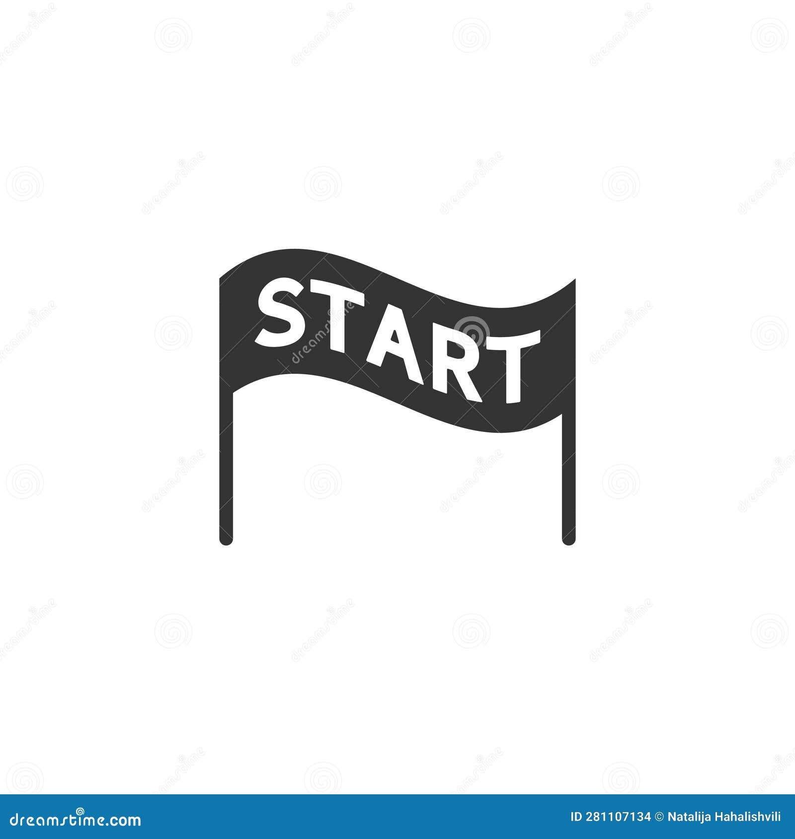 The Start Icon. Start Symbol. in Modern Flat Illustration Stock Vector ...