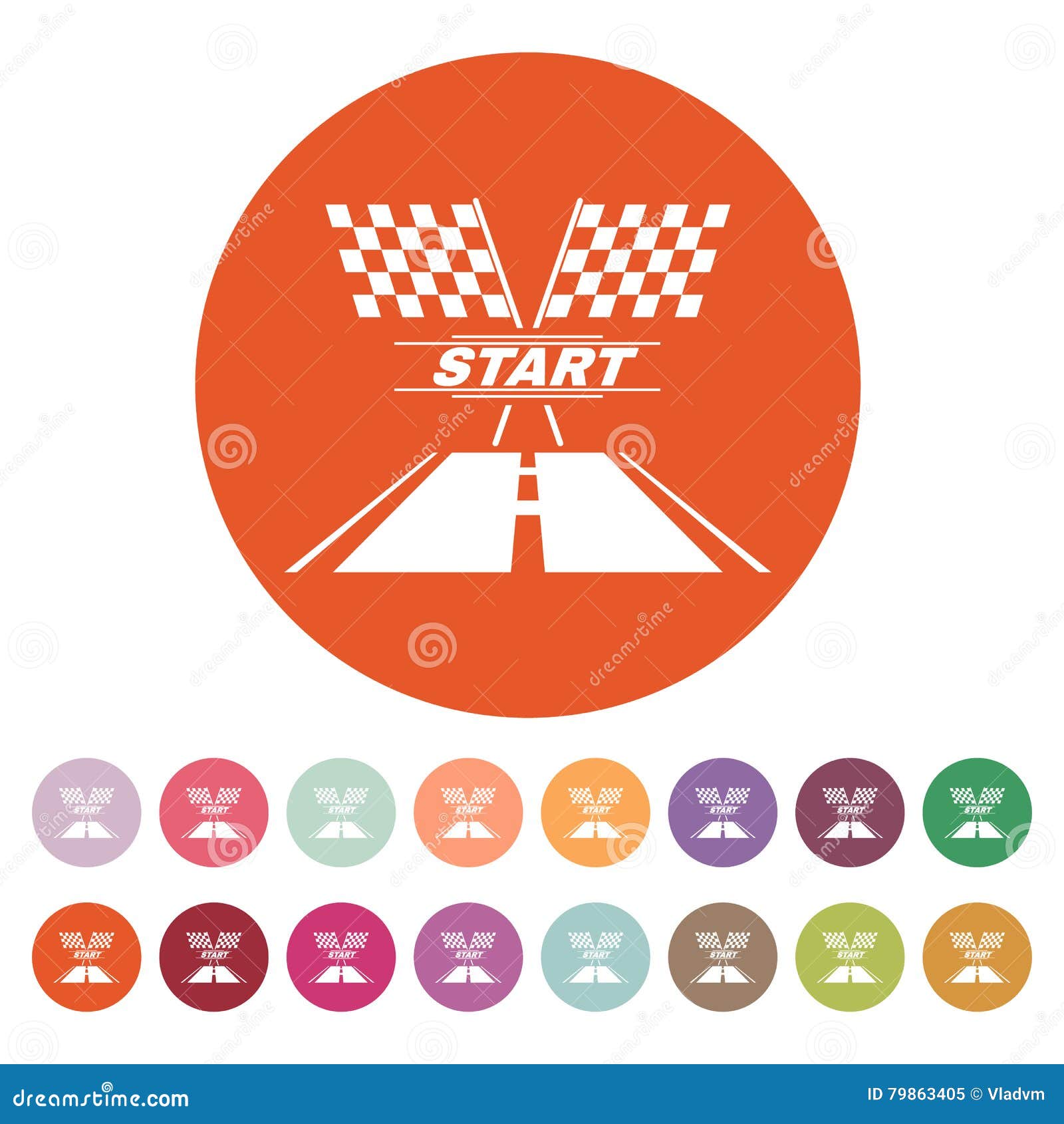 The Start Icon. Start Symbol Stock Vector - Illustration of race ...