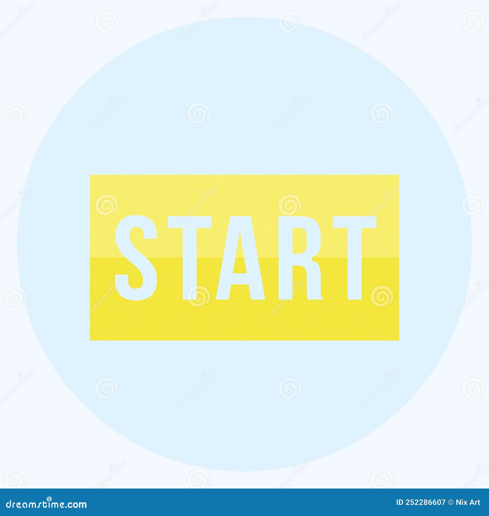 Start Icon in Trendy Flat Style Isolated on Soft Blue Background Stock ...