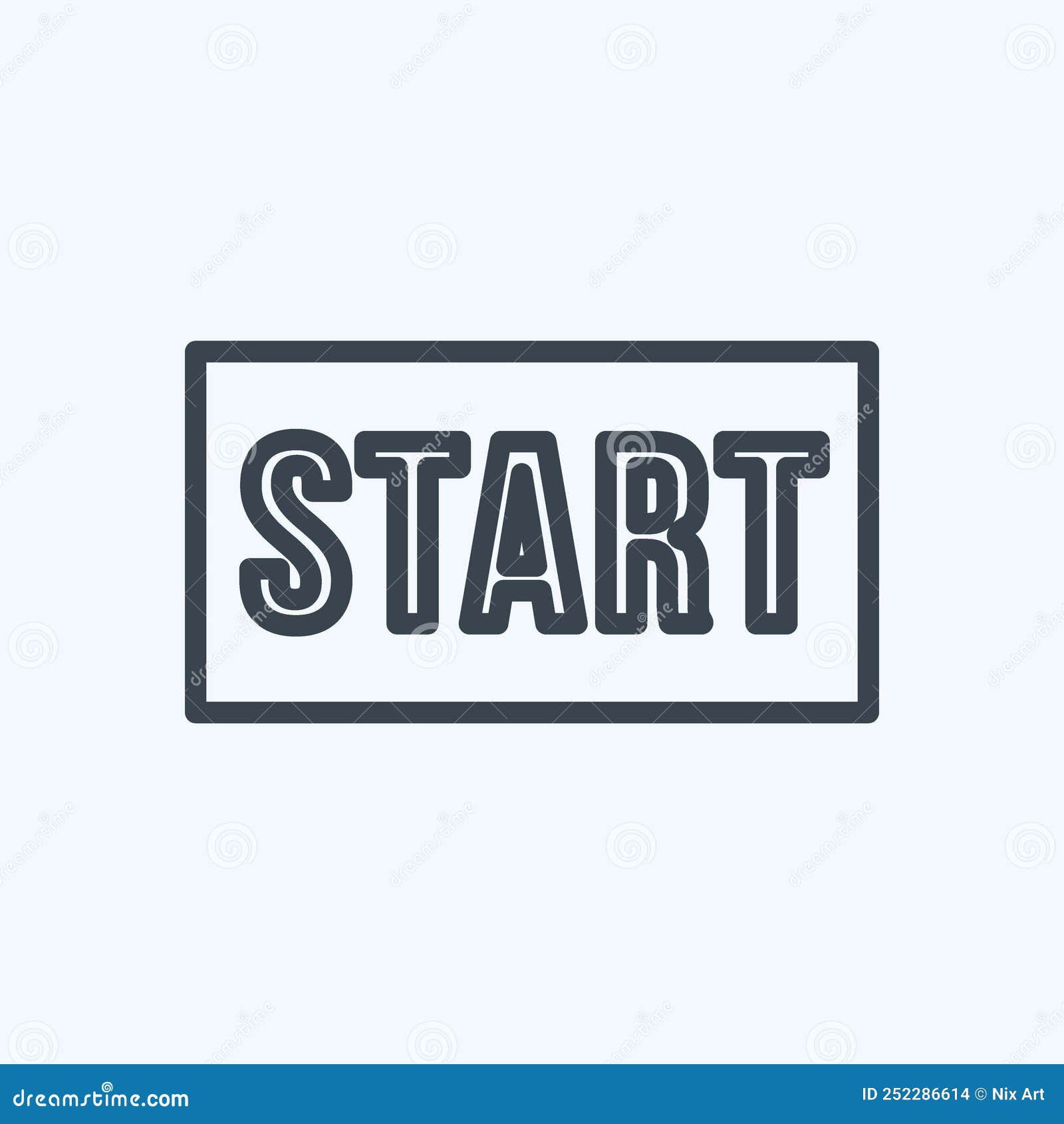 Start Icon in Trendy Line Style Isolated on Soft Blue Background Stock ...