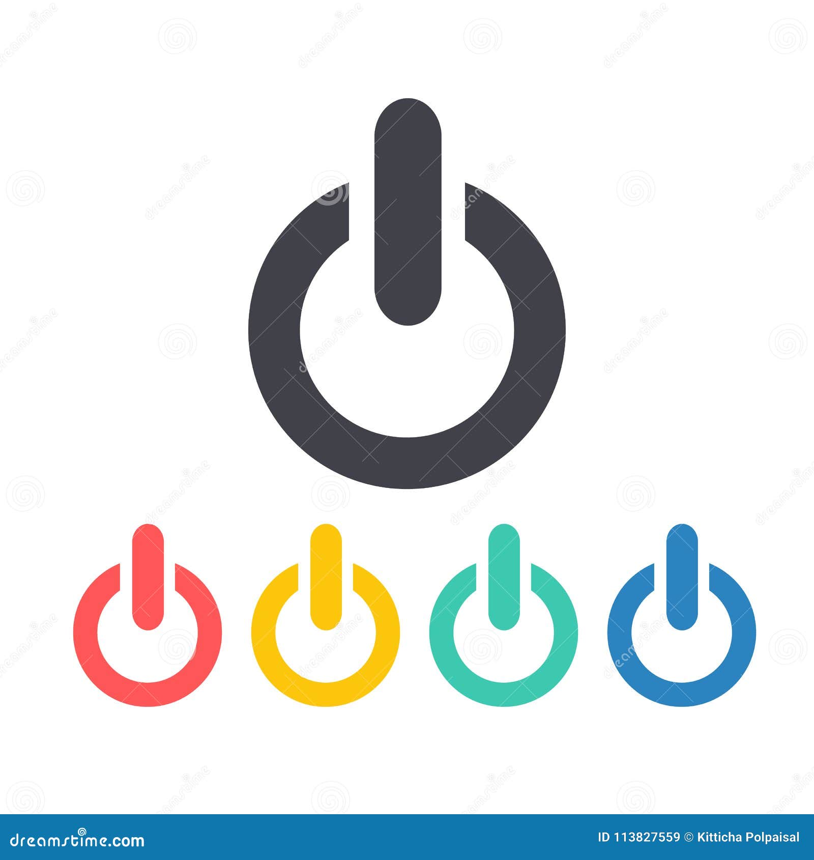 The Start Icon. Start Symbol. Flat Cartoon Vector | CartoonDealer.com ...