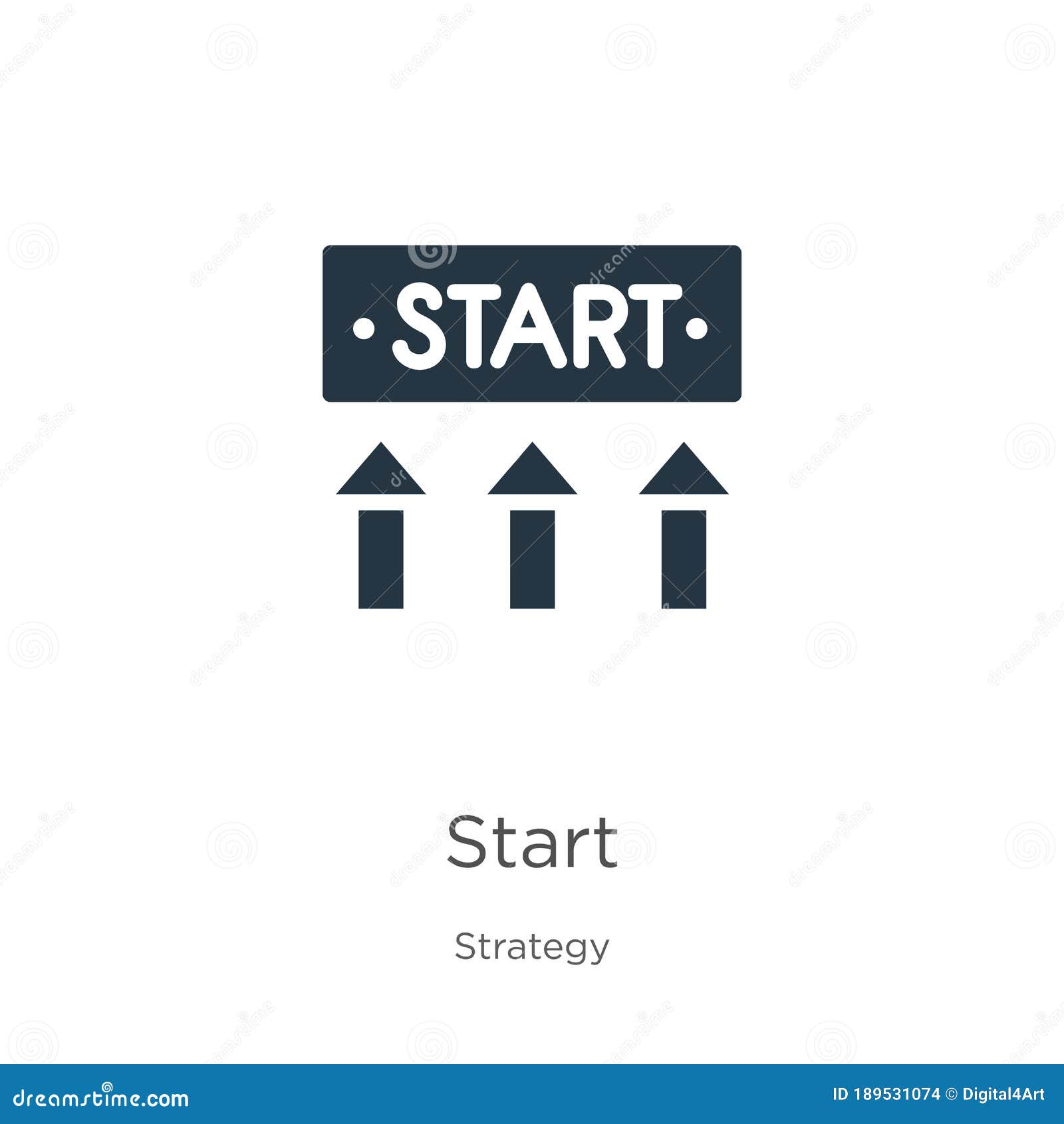Start Icon Vector. Trendy Flat Start Icon from Strategy Collection ...