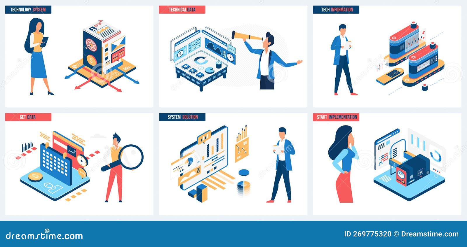 Implementation People Graph Paper Vector Illustration | CartoonDealer ...