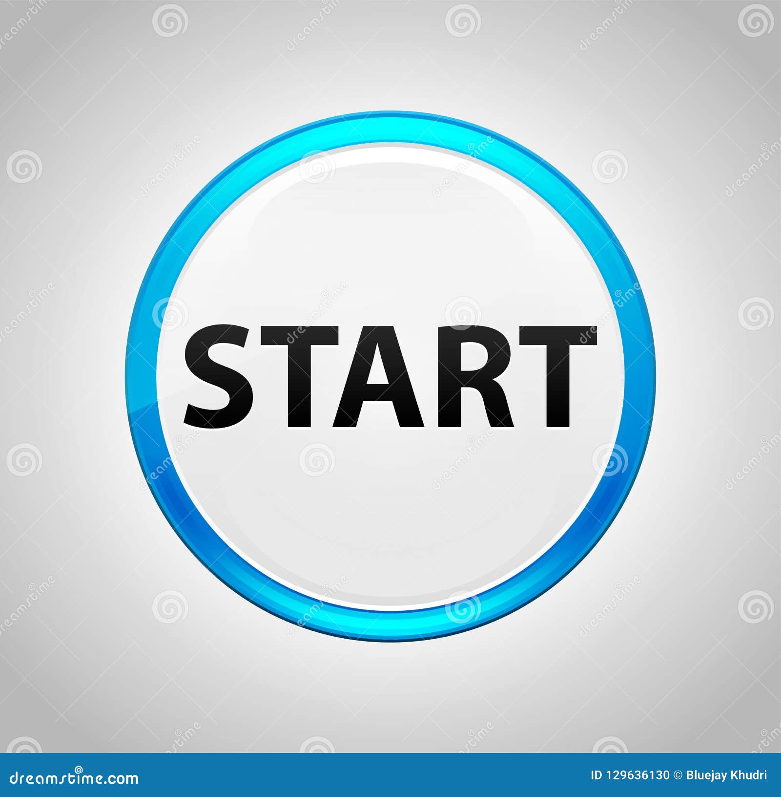 Start Round Blue Push Button Stock Illustration - Illustration of ...