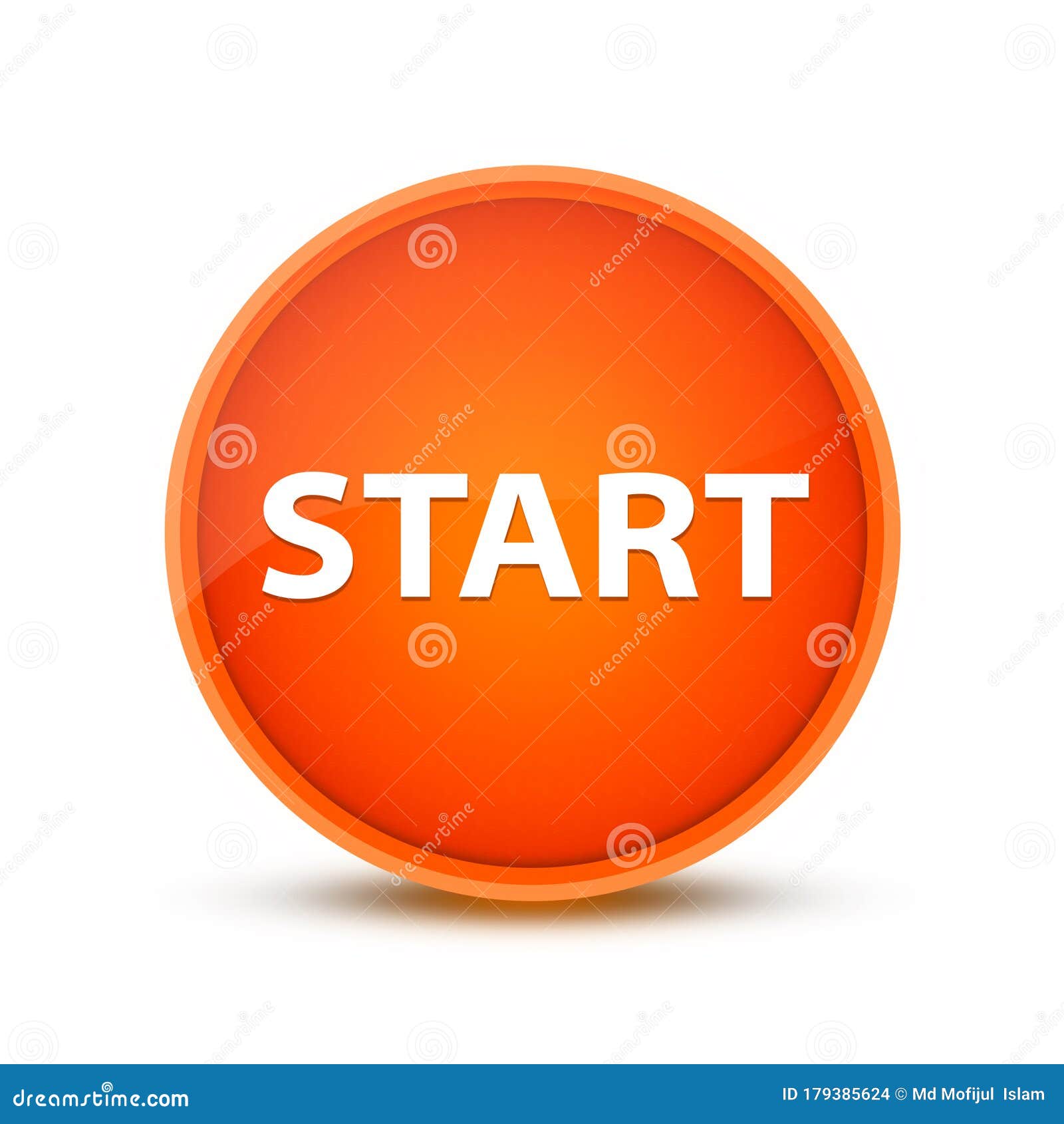 Start Isolated on Special Orange Round Button Abstract Stock ...