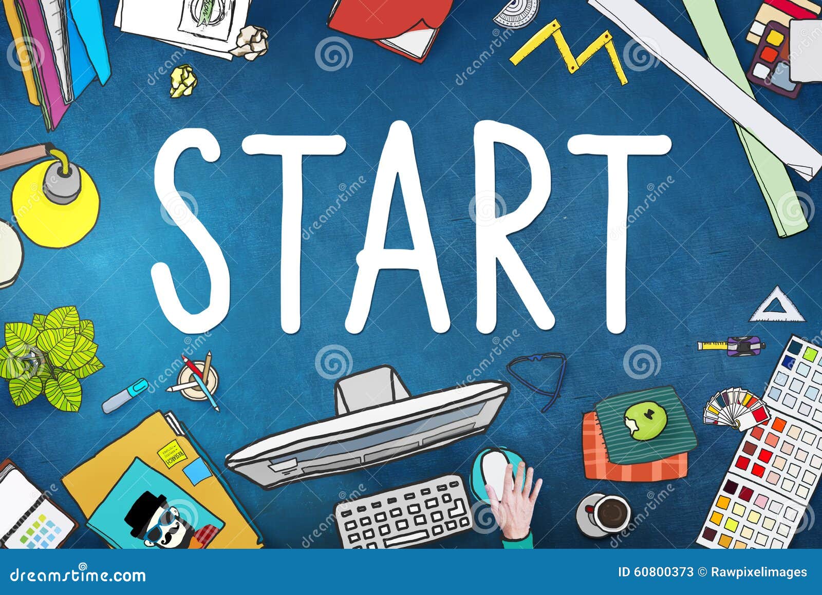 Start Journey Mission Achievement Begin Concept Stock Illustration ...