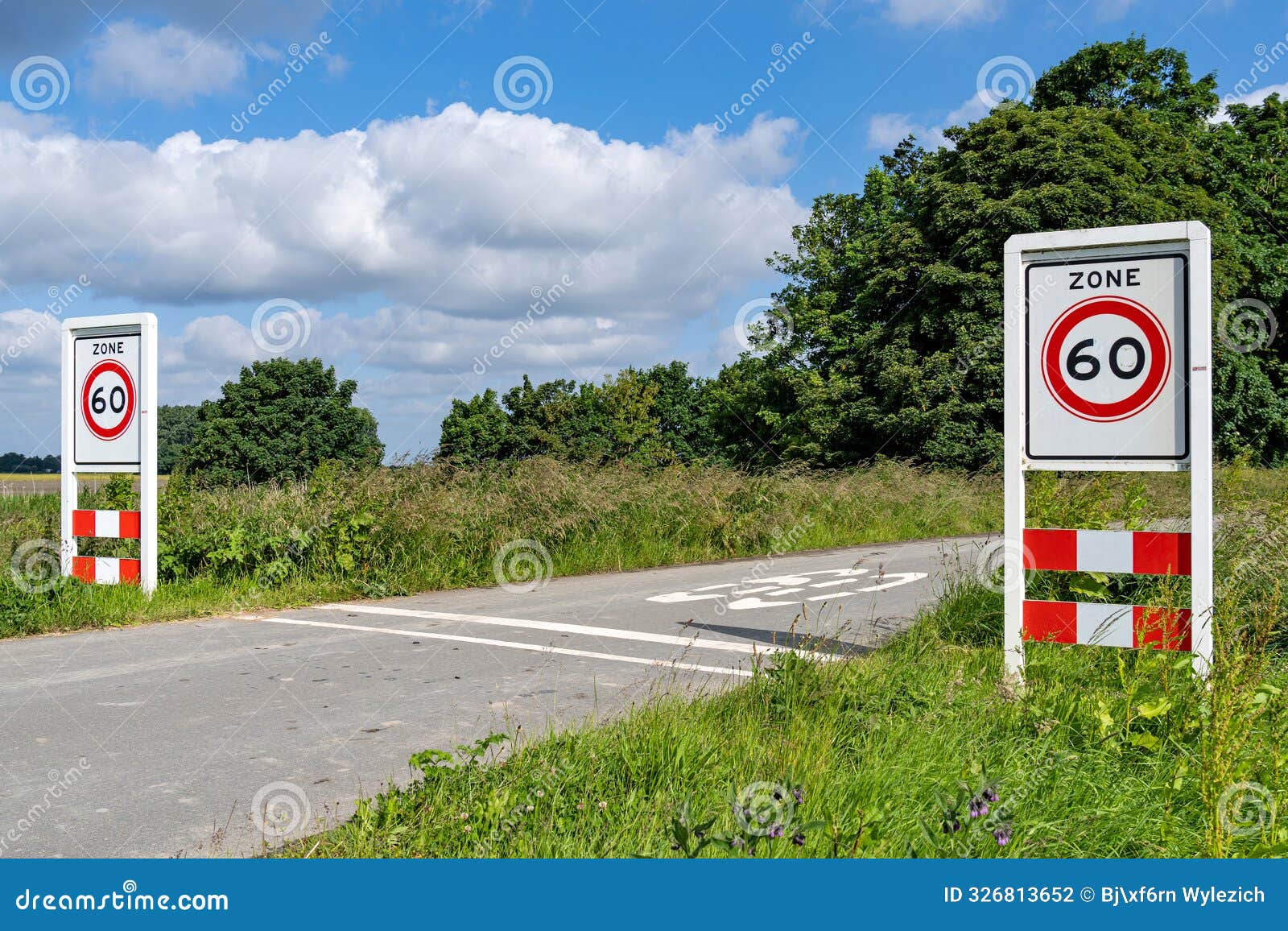 Start of 60 Km H Speed Limit Zone Stock Photo - Image of driving, sixty ...
