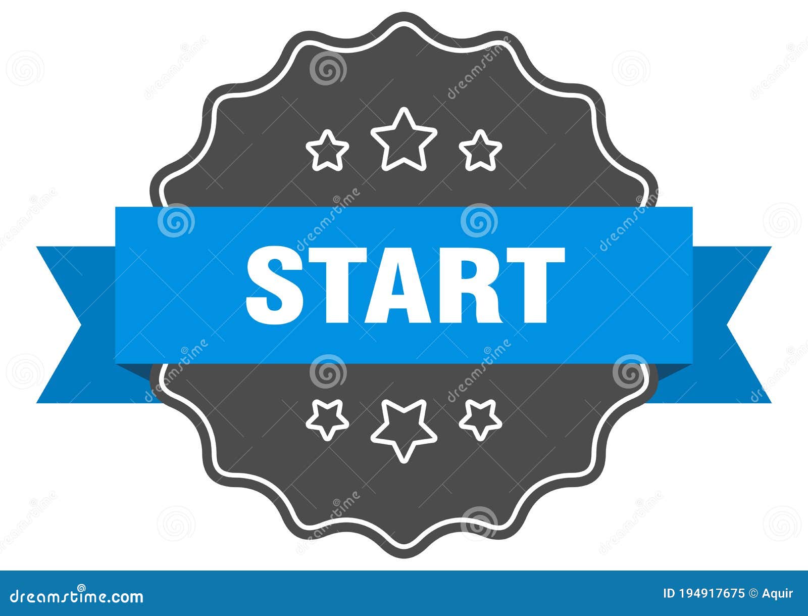 Start label stock vector. Illustration of seal, badge - 194917675