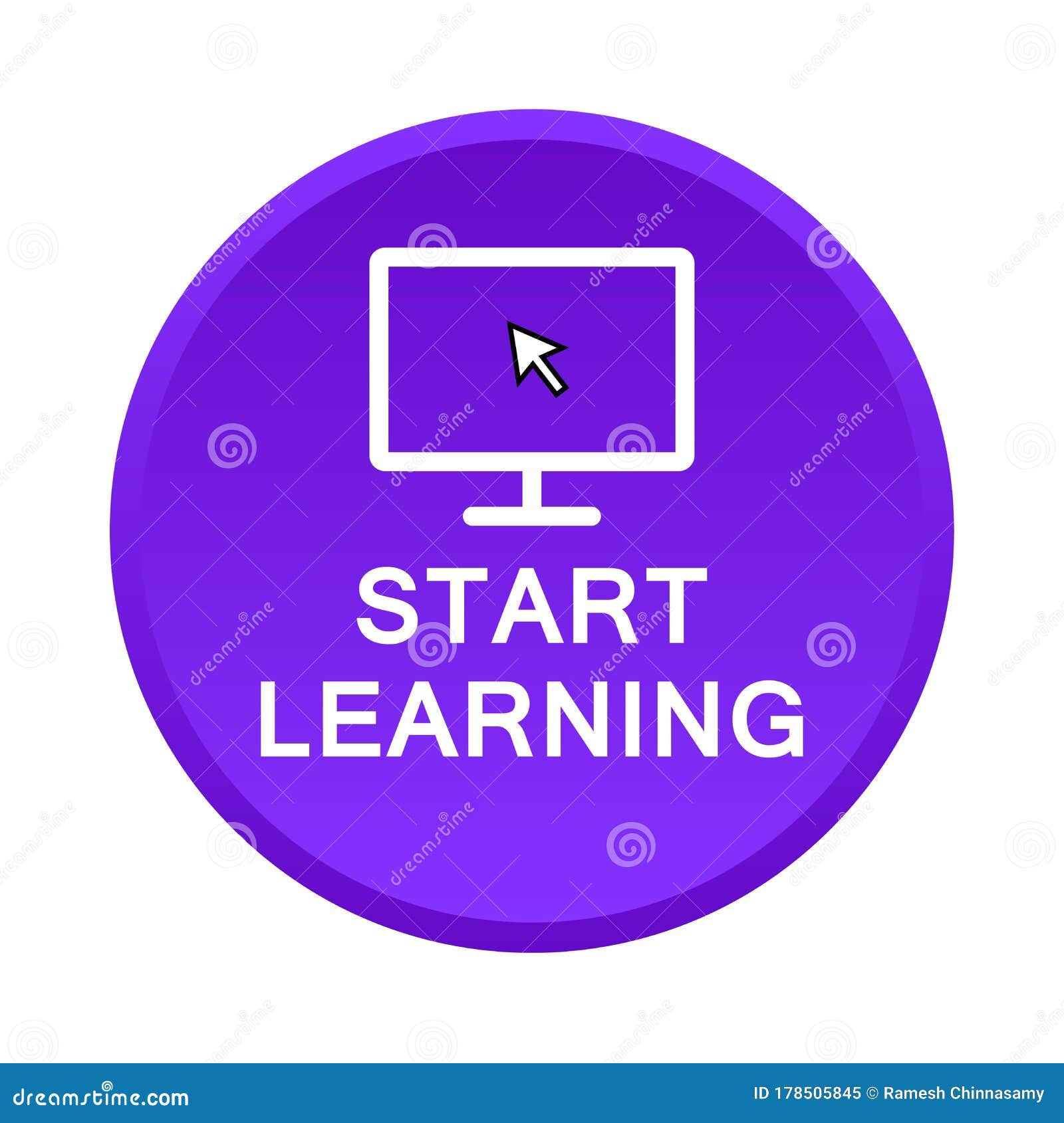 Start learning button stock vector. Illustration of coaching - 178505845