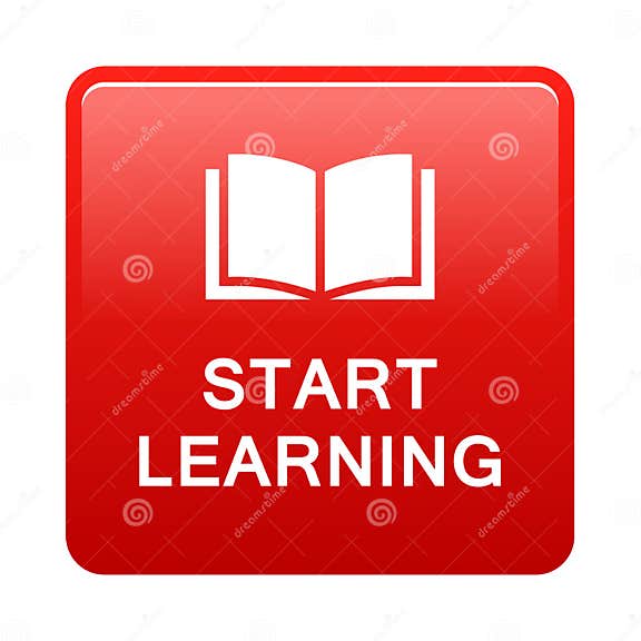 Start learning button stock vector. Illustration of concept - 178505966