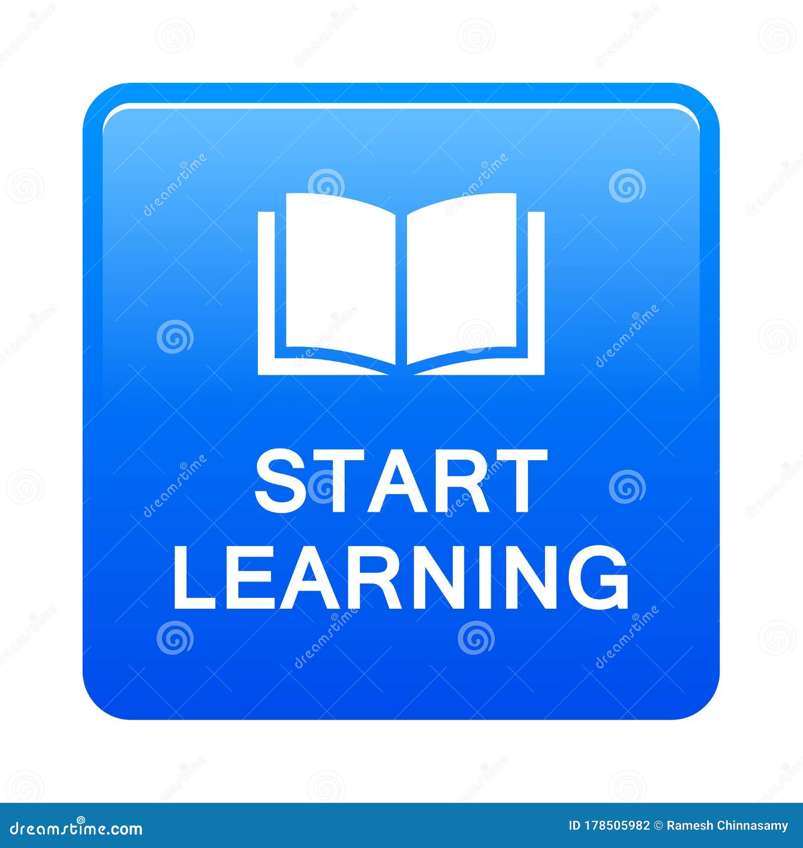 Start learning button stock vector. Illustration of courses - 178505982