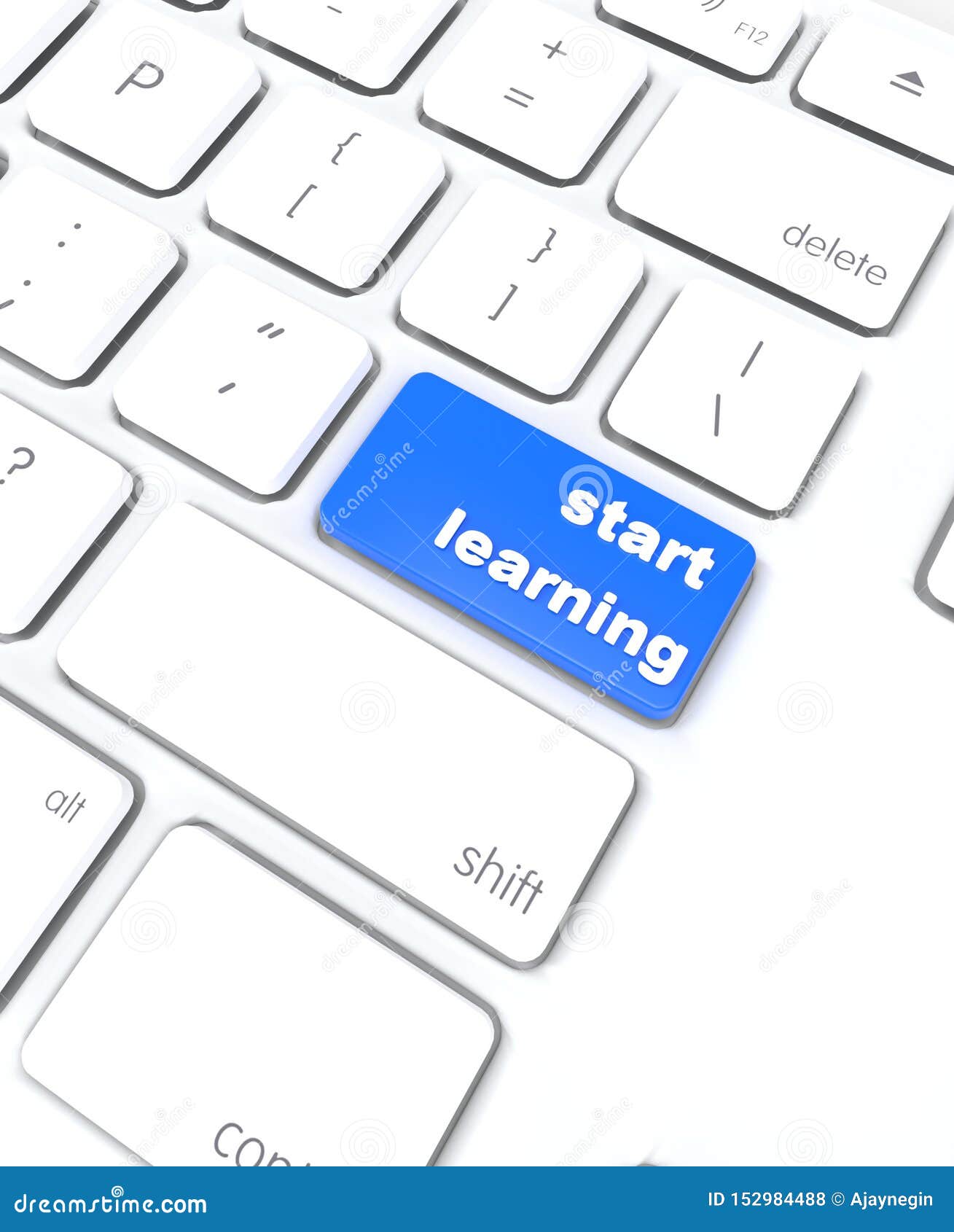 Start Learning Keyboard Button Key Concept Stock Illustration ...