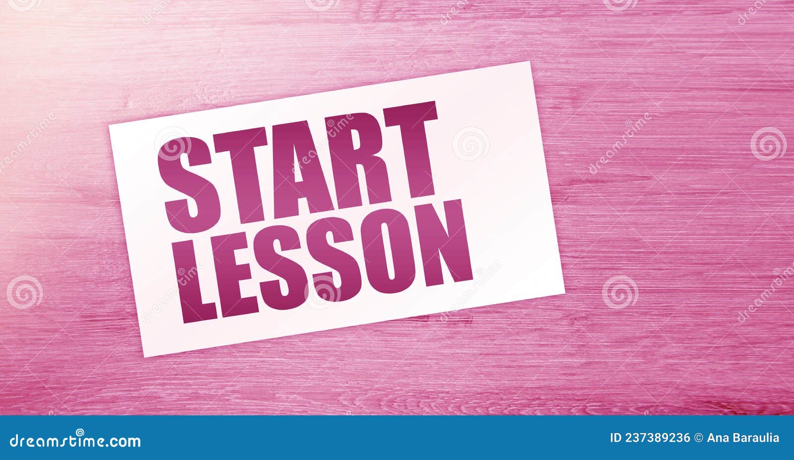 Start Lesson Words on Card on Wooden Table. Education Concept Stock ...