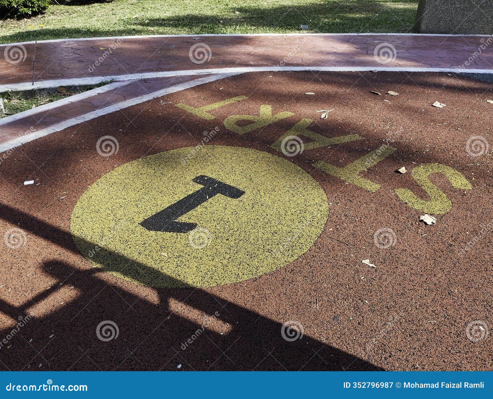 Start Line on Outdoor Running Track with Number One Marking Stock Image ...