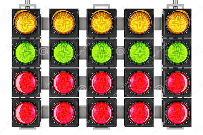 Start Line Racing Starting Lights System. 3D Rendering Stock ...