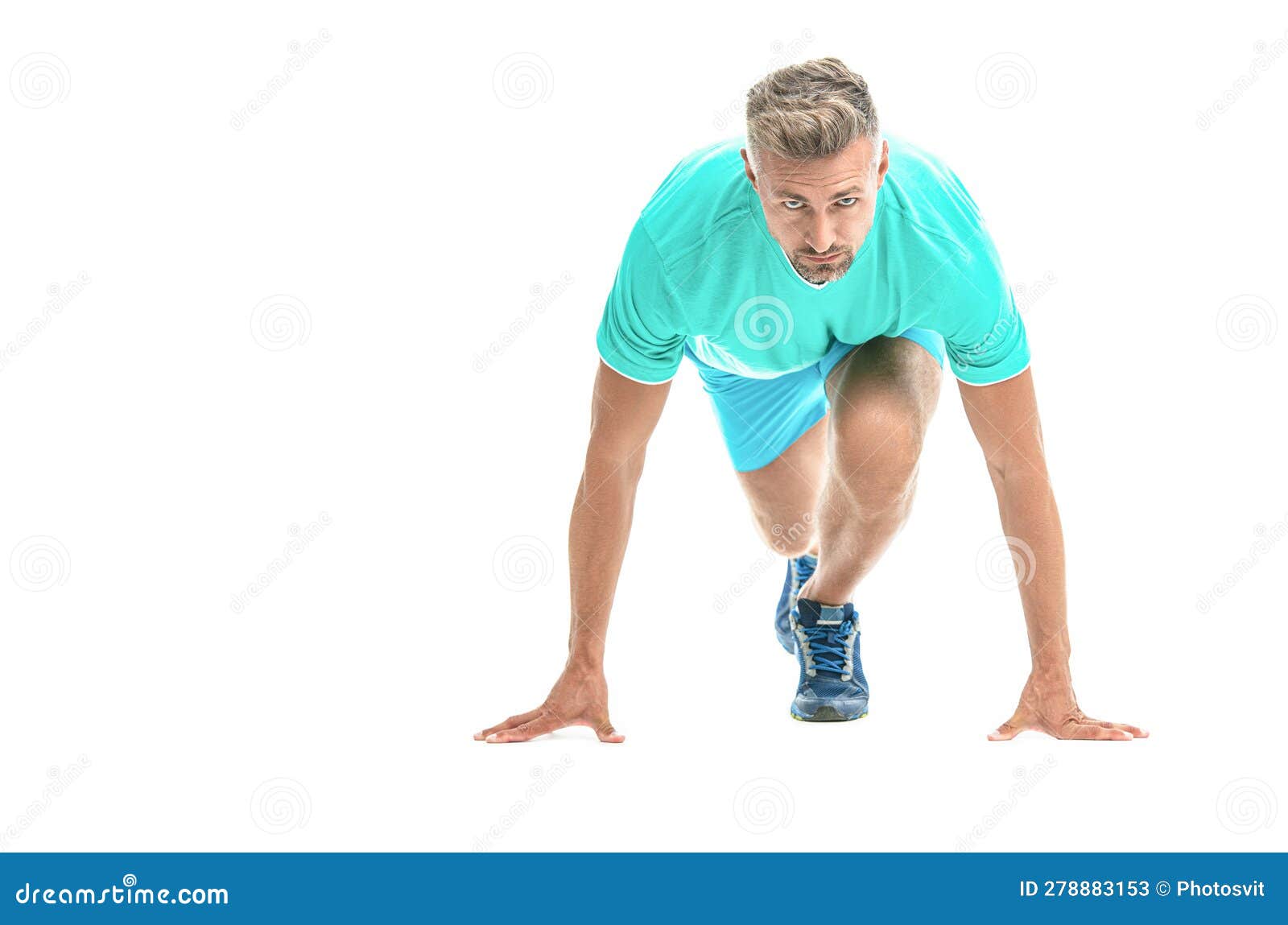 At the Start Line Runner Ready for Action, Copy Space. Runner Getting ... At the Start Line Runner Ready for Action, Copy Space. Runner Getting ...