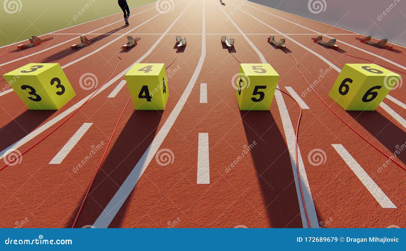 Start Line Running Athletic Track Stock Illustration - Illustration of ...