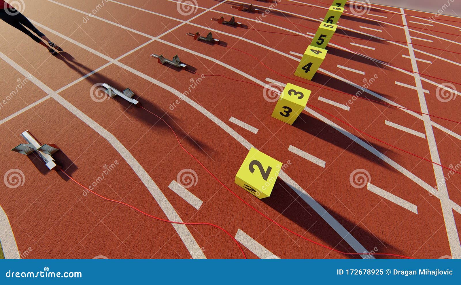 Start Line Running Athletic Track Stock Illustration - Illustration of ...