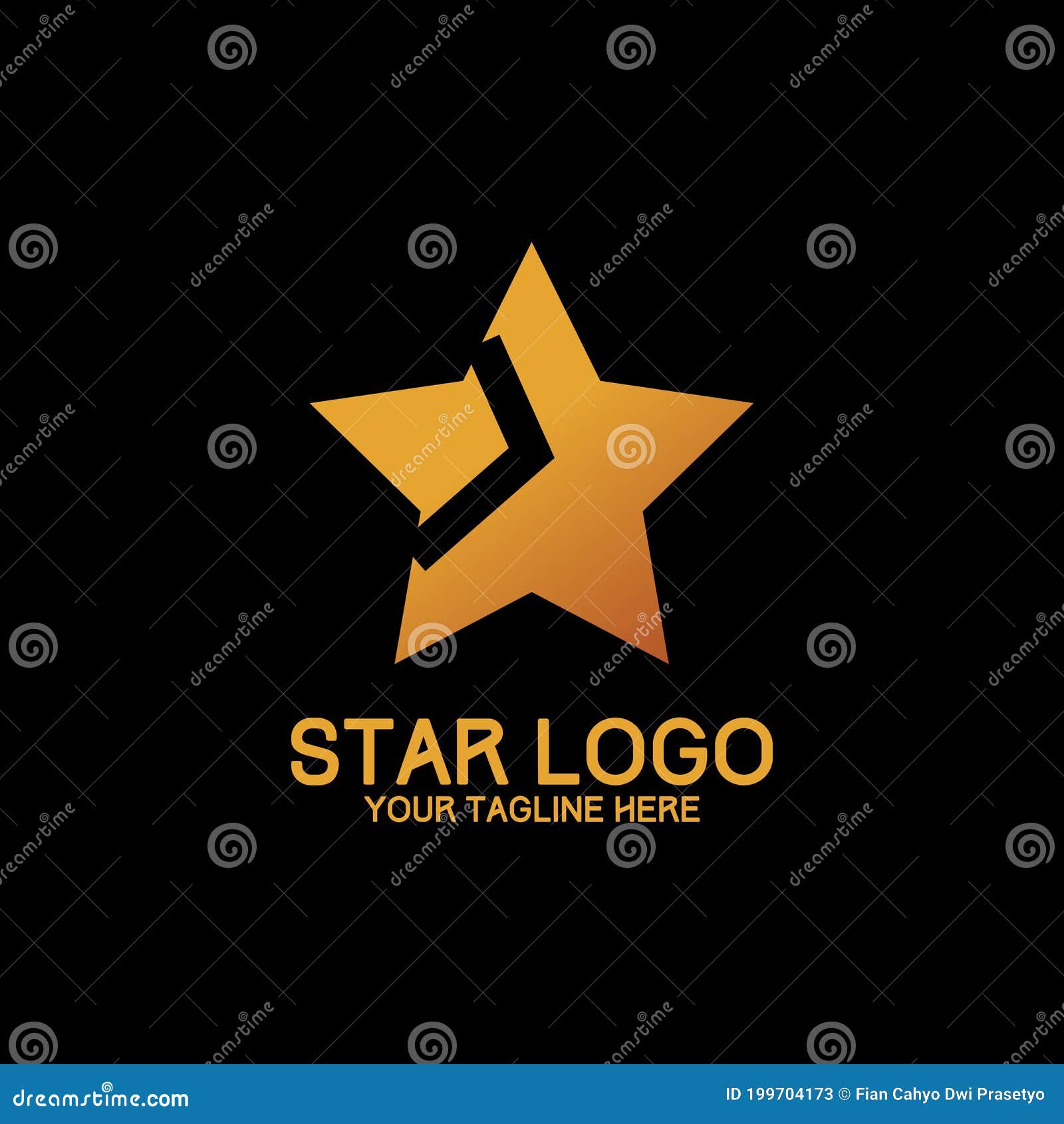 Start Logo Design Modern Concept Art Orange Stock Vector - Illustration ...