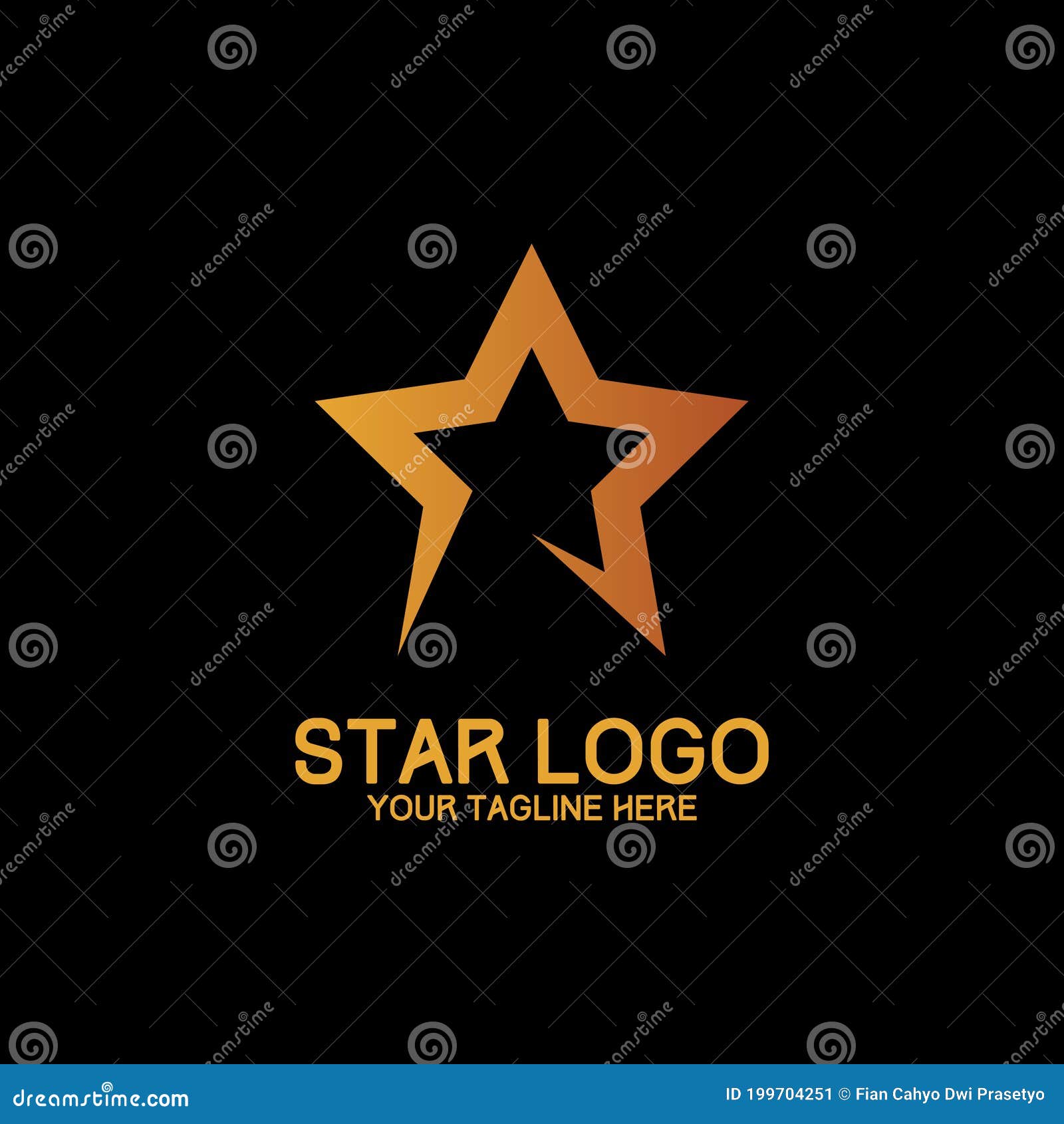 Start Logo Design Modern Concept Art Orange Stock Vector - Illustration ...