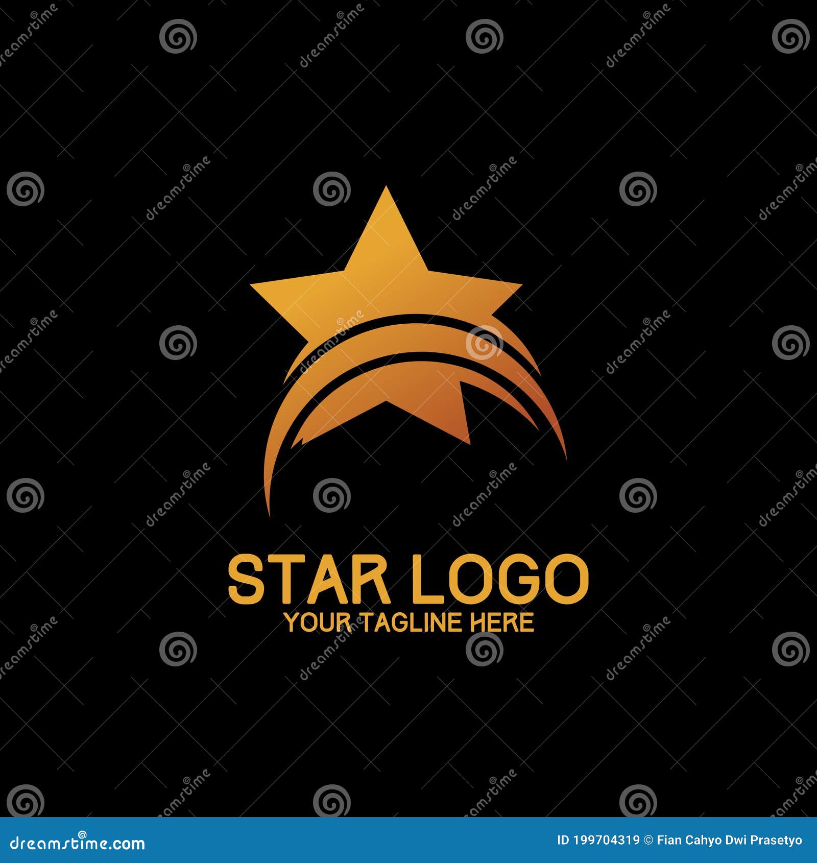 Start Logo Design Modern Concept Art Orange Stock Vector - Illustration ...