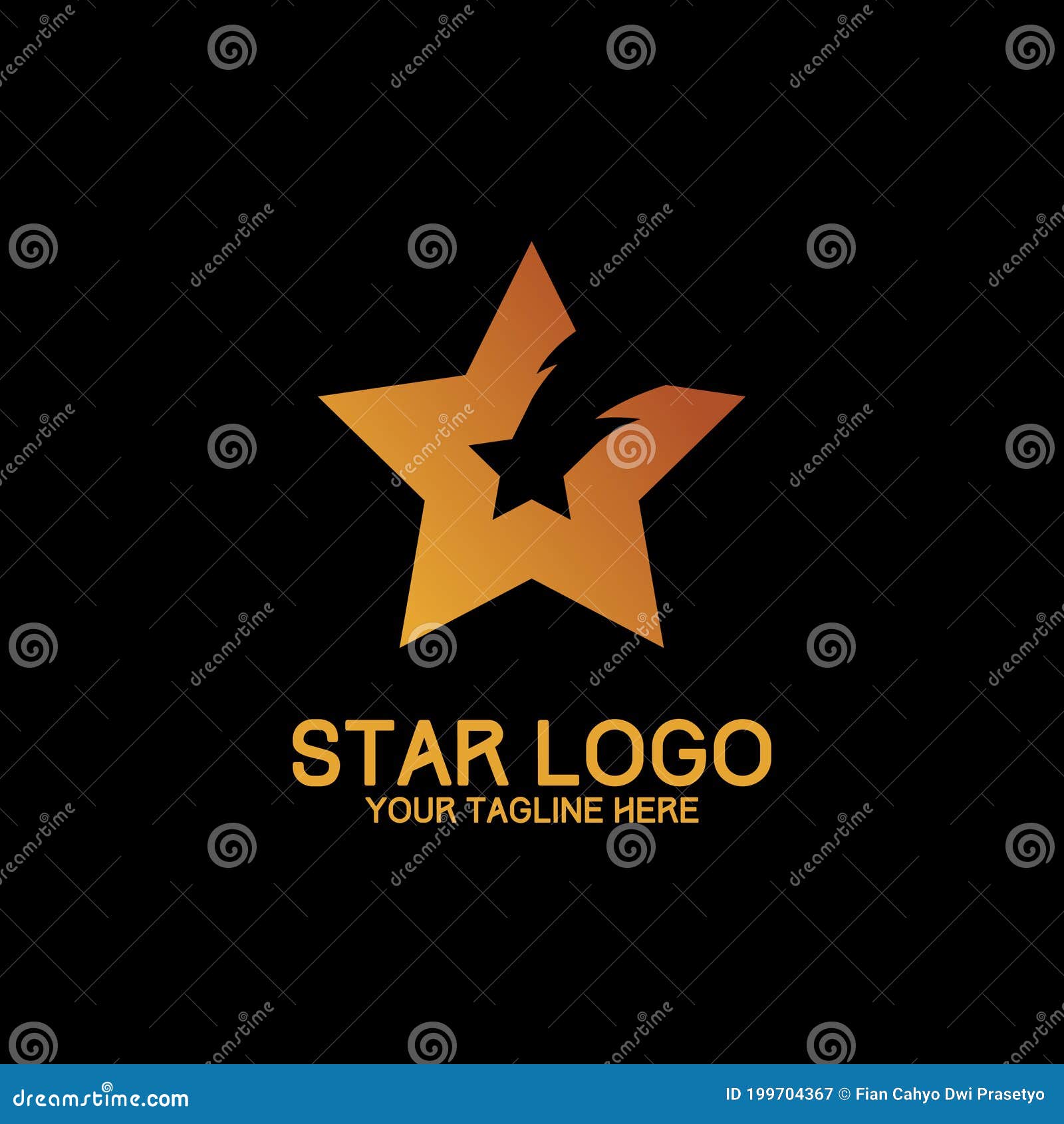 Start Logo Design Modern Concept Art Orange Stock Vector - Illustration ...